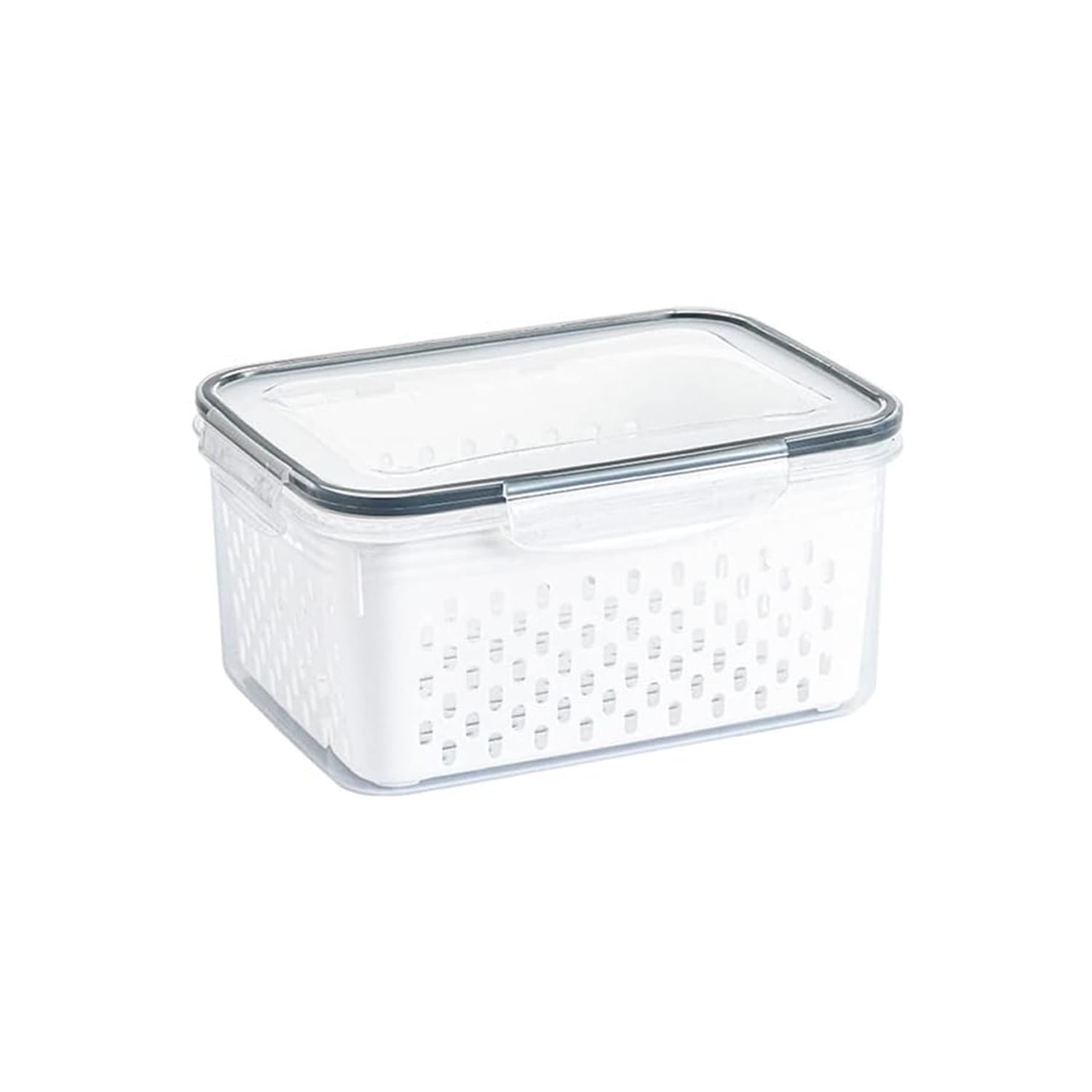 Household transparent plastic food storage box-Including drain basket ...