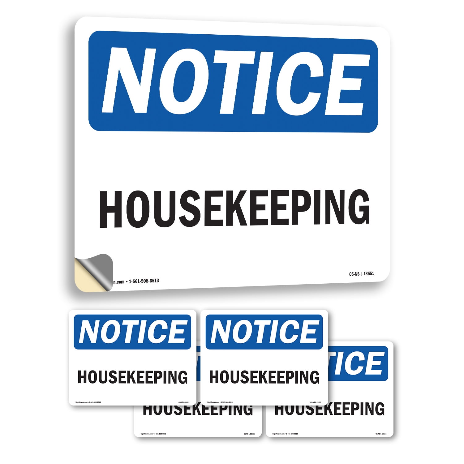 Housekeeping OSHA Notice Vinyl Decal Label 18 Inch x 12 Inch - 5 Pack ...