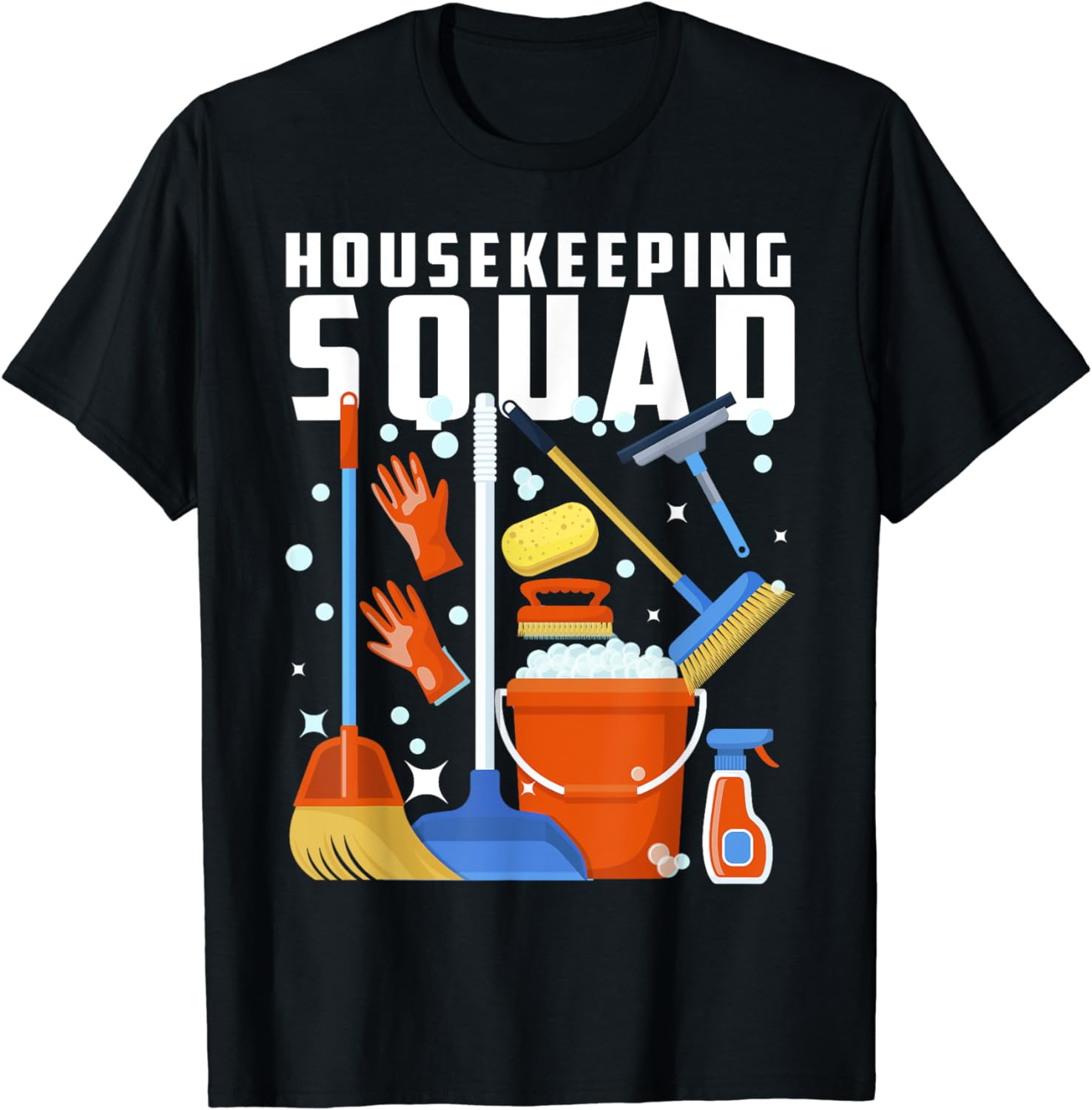 Housekeeping Squad Cleaning Crew School Janitor Coworker T-Shirt ...