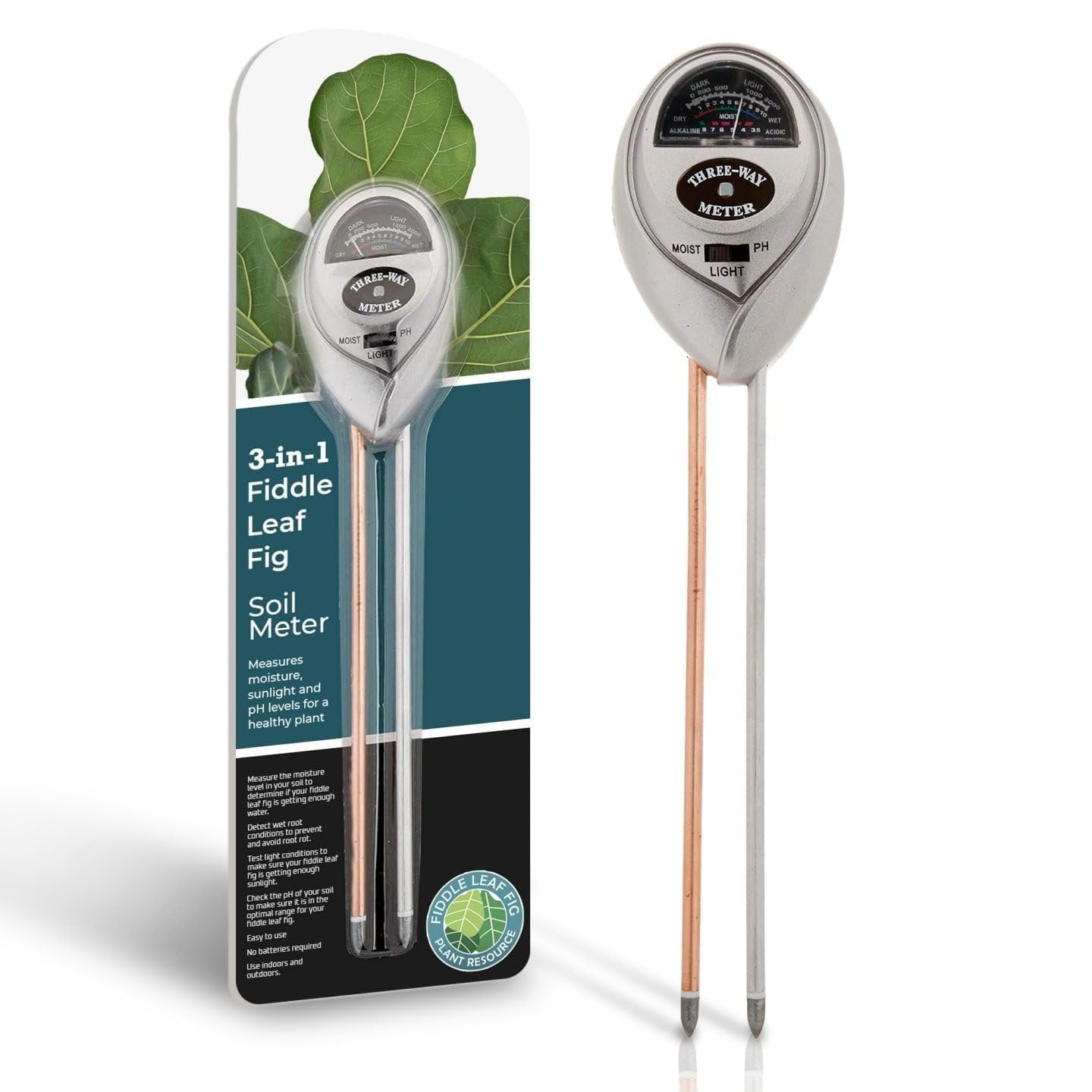 Houseplant Resource Center Fiddle Leaf Fig 3-in-1 Soil Moisture Meter ...