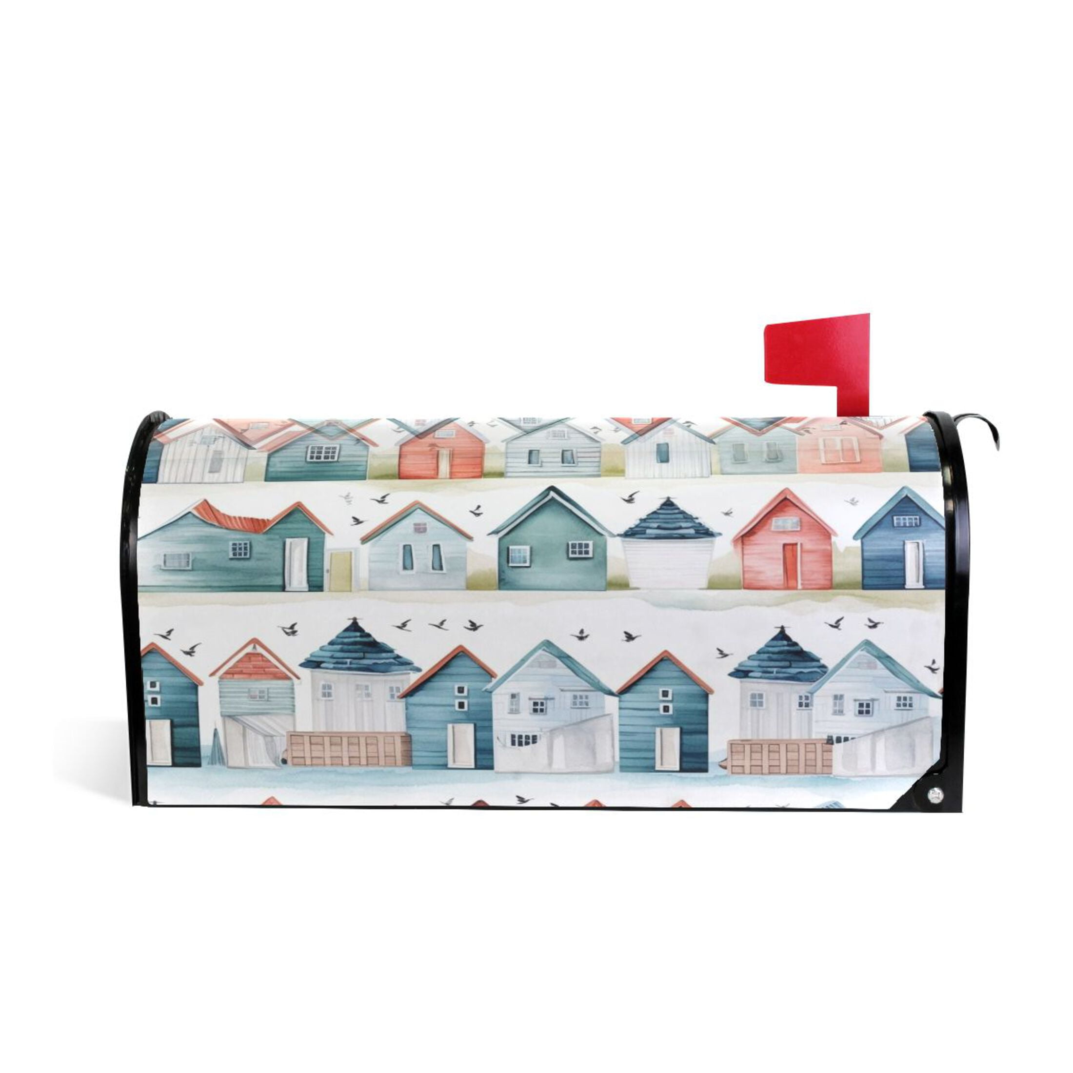 Houses Row Magnetic Mailbox Covers 21" X 18" Post Letter Box Wraps ...