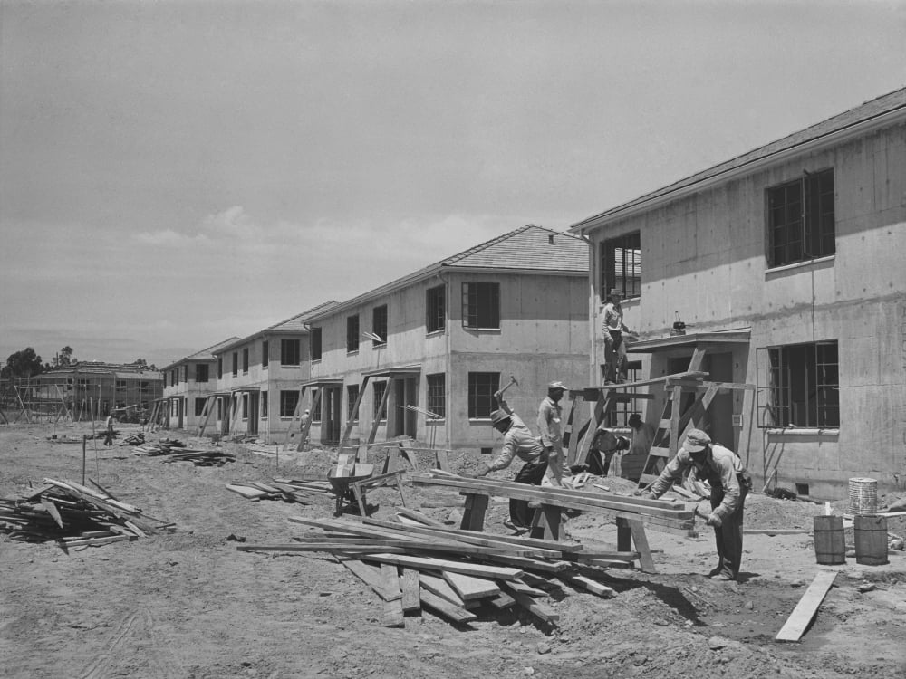 Houses Under Construction At The Navy Defense Housing Project For ...