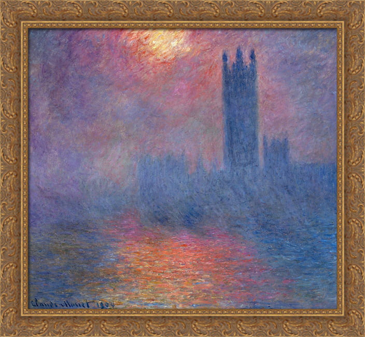 Houses of Parliament, London, Sun Breaking Through 30x28 Large Gold ...