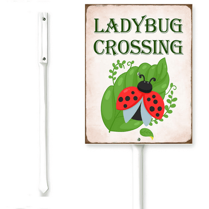 Houseuse Ladybug Crossing Yard Sign With Stake Pollinator Friendly ...