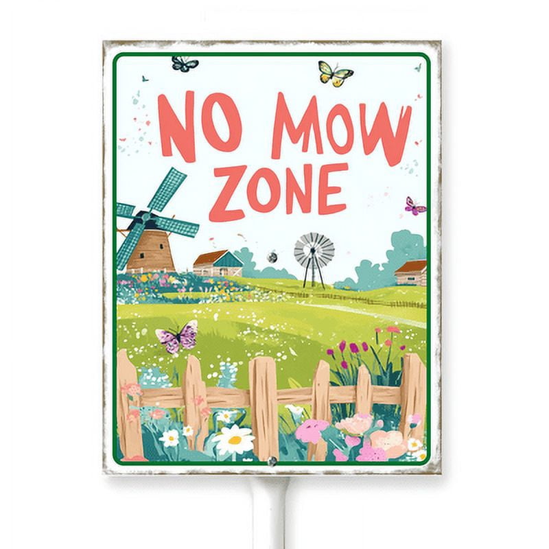 Houseuse No Mow Zone Garden Sign With Stake Do Not Mow Lawn Yard ...