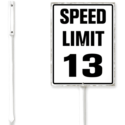 Houseuse Speed Limit 13 Mph Slow Down Yard Sign With Stake Street ...
