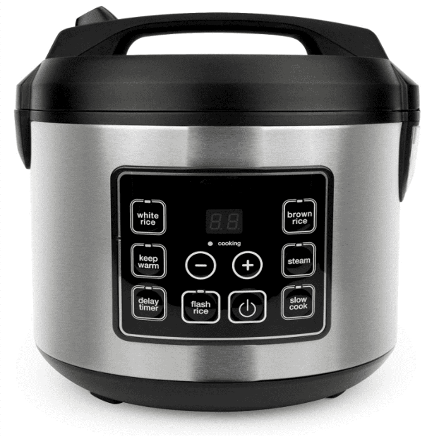 Housewares 20 Cup Cooked (10 cup uncooked) Digital Rice Cooker, Slow Cooker, Food Steamer, SS ...