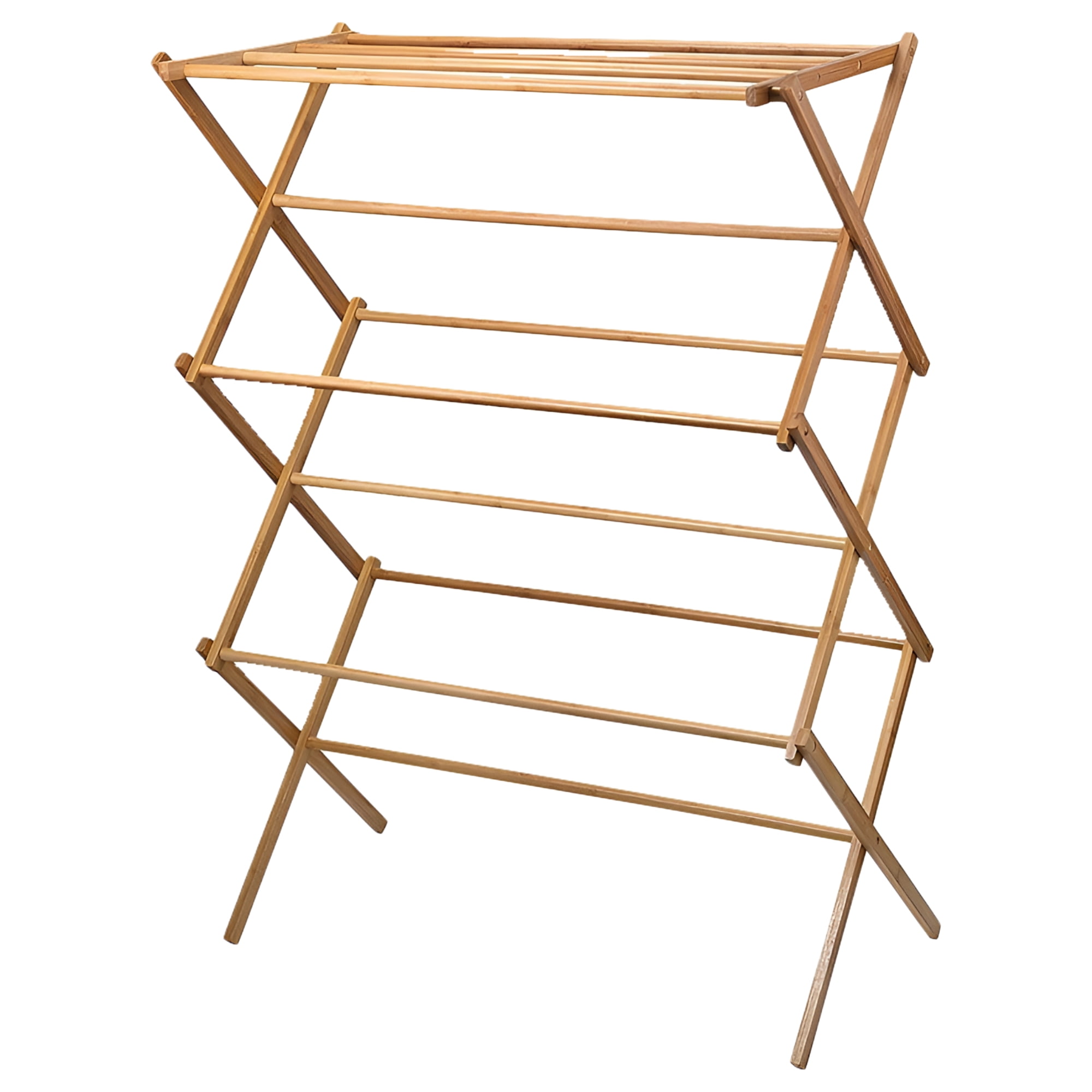 "Housewares Goods Wooden Clothes Drying Rack, 9 Bars, Collapsible, 14.5 ...