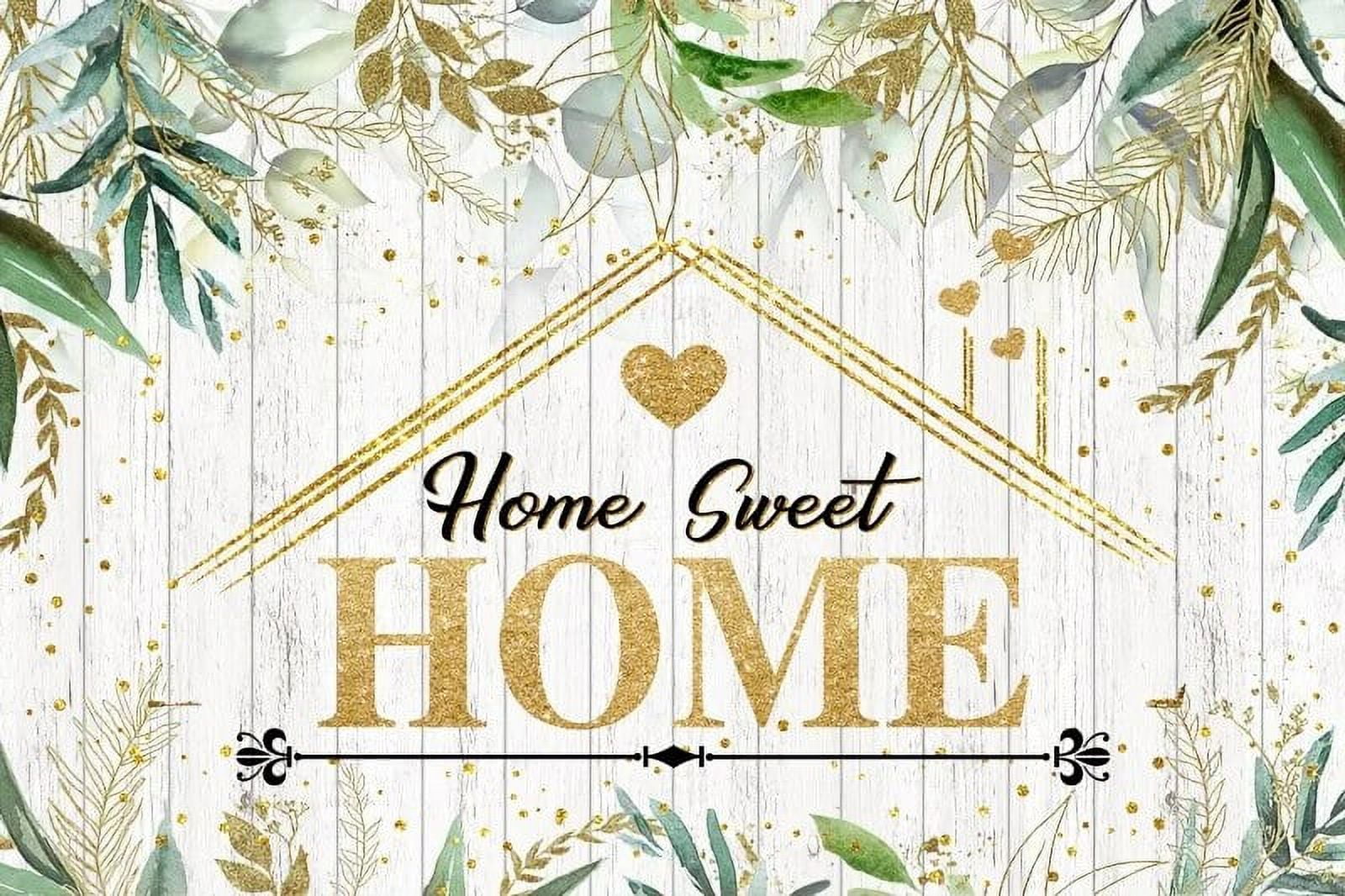 Housewarming Backdrop Greenery Leaves Home Sweet Home Gold Dot Family ...