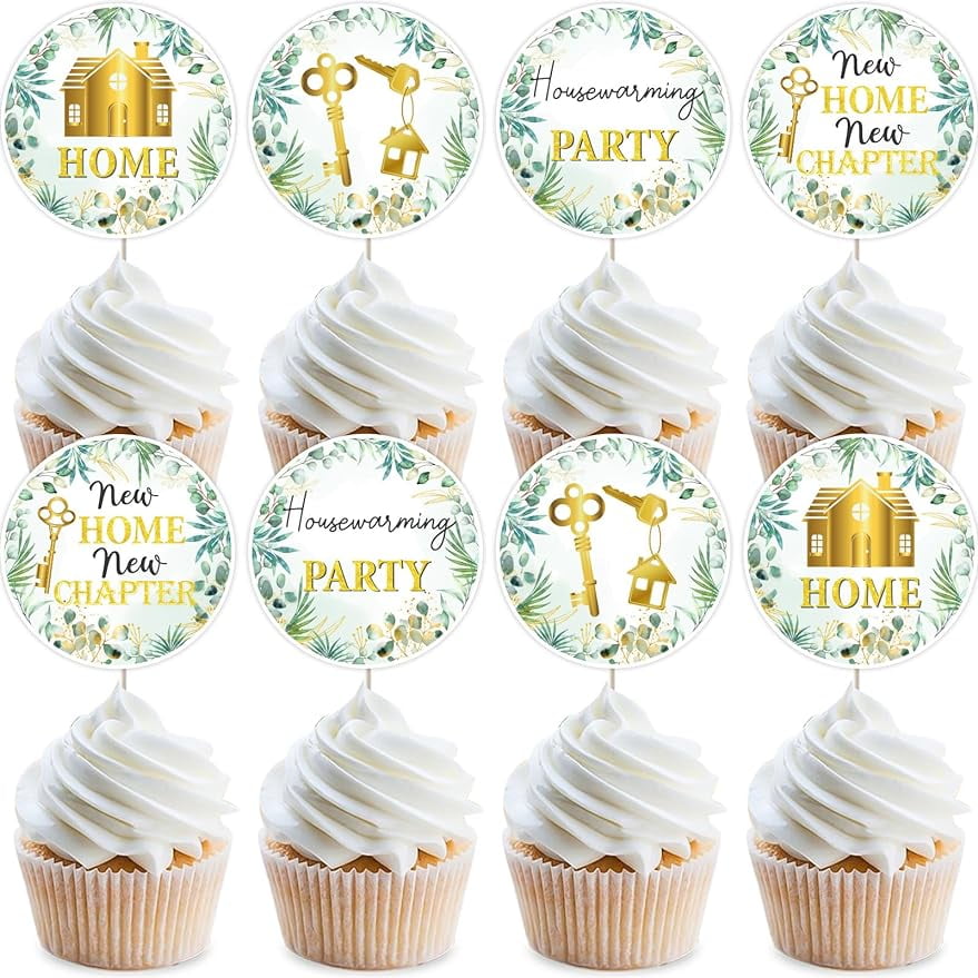 Housewarming Cupcake Toppers Housewarming Party Decorations Home Theme ...
