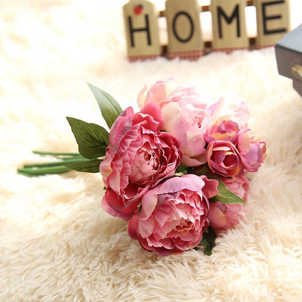 Housewarming Gifts New Home Ozmmyan Artificial Fake Flowers Peony ...