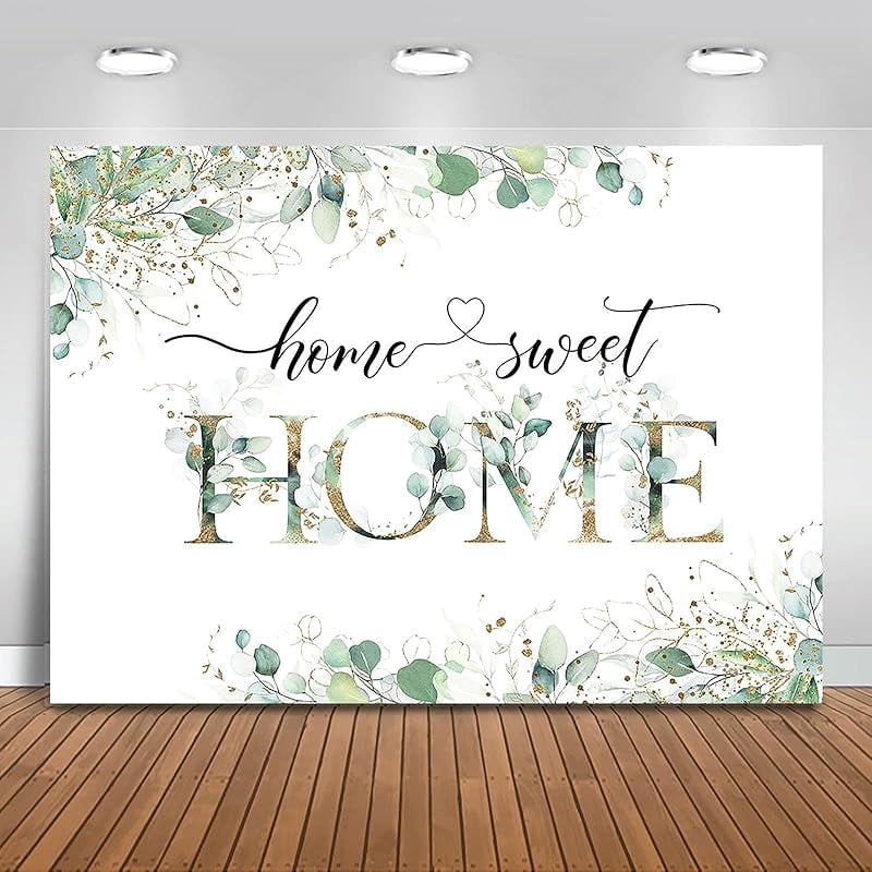 Housewarming Home Sweet Backdrop Greenery Eucalyptus Leaves Bridal ...