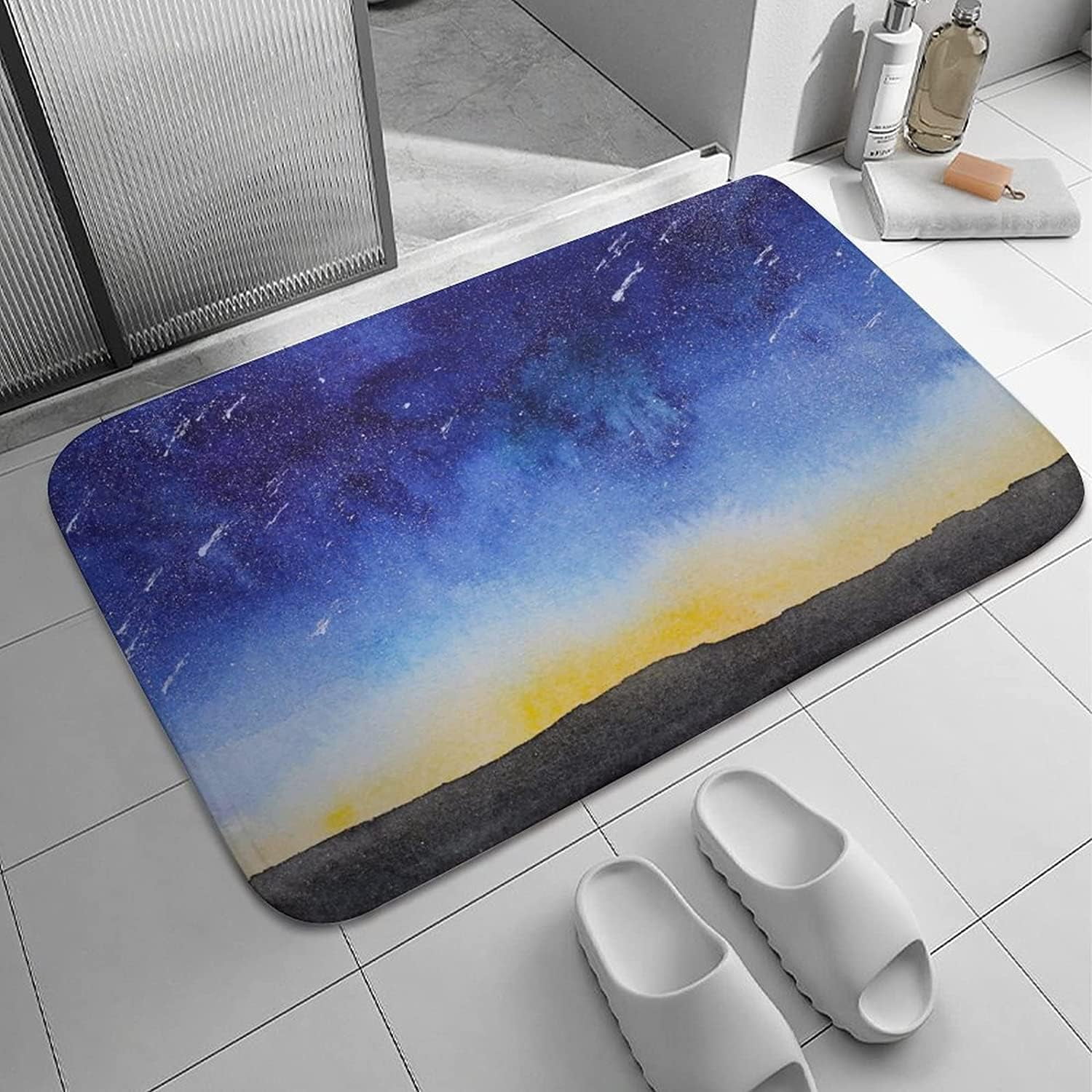 Housewarming New Home Gift Blue Starry Night Bath Rugs Indoor Entrance ...
