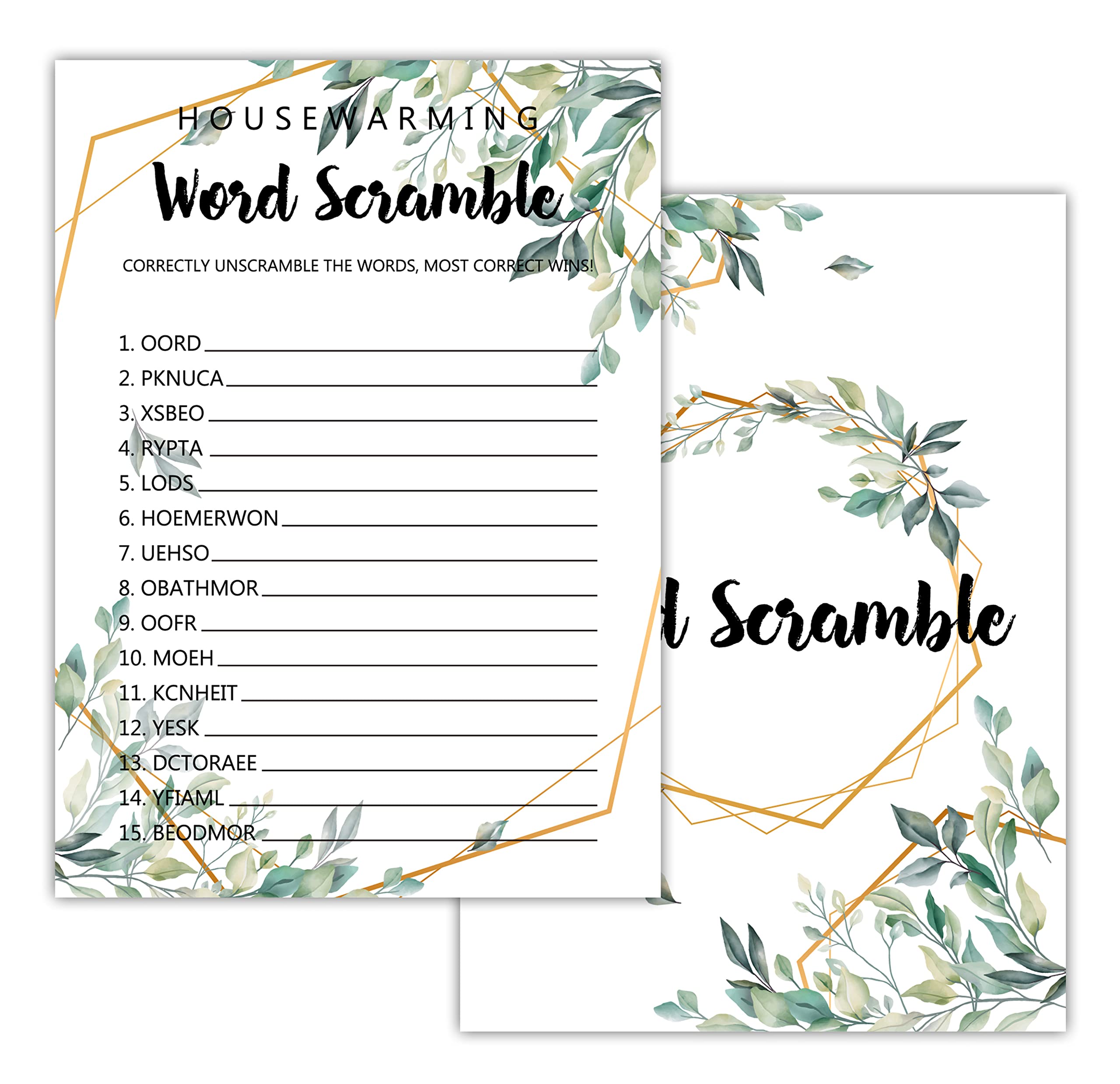 Housewarming Party Games, Word OIF8 Scramble, Greenery New Home, New ...