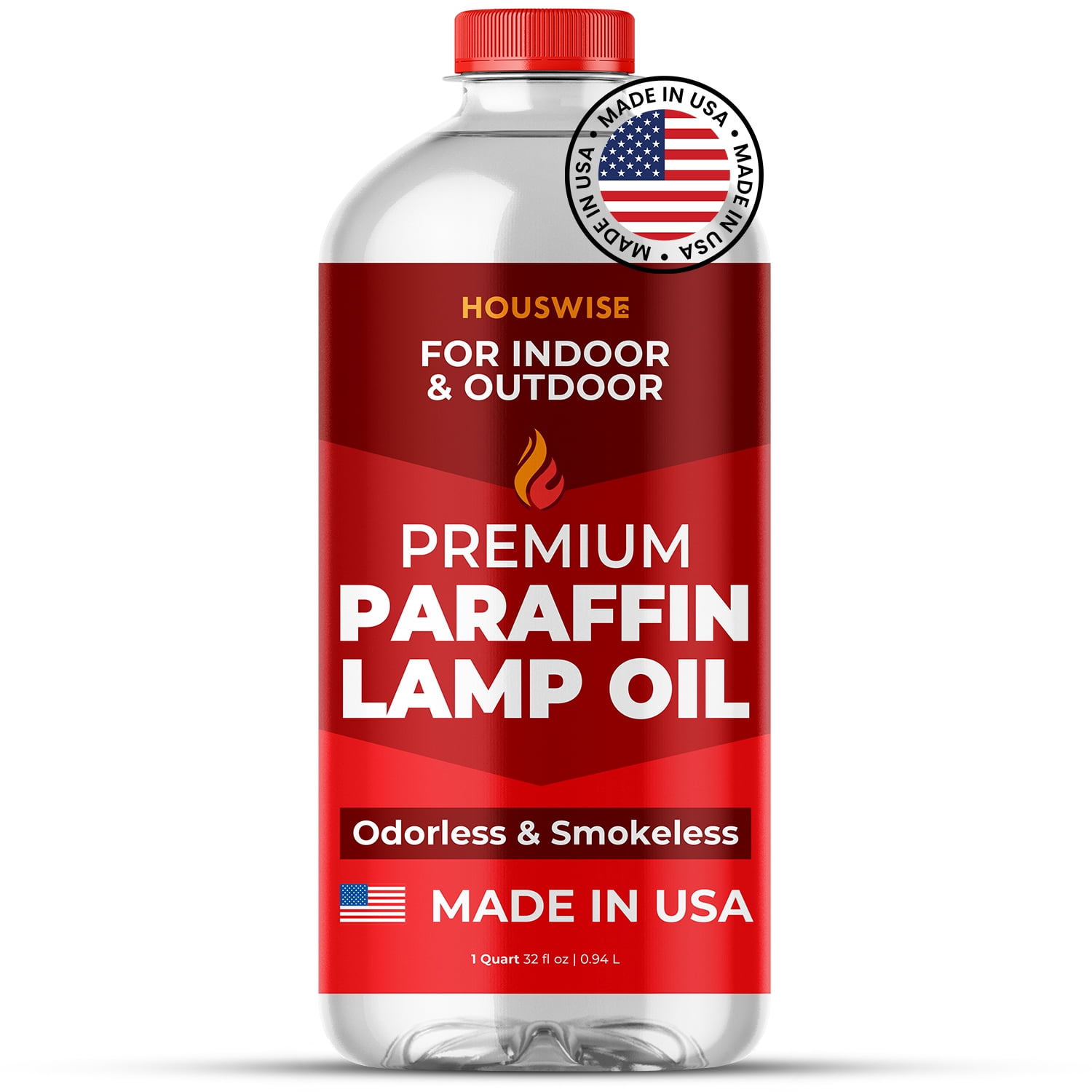 Housewise Liquid Paraffin Lamp Oil, Smokeless, Odorless, 1 Quart for ...