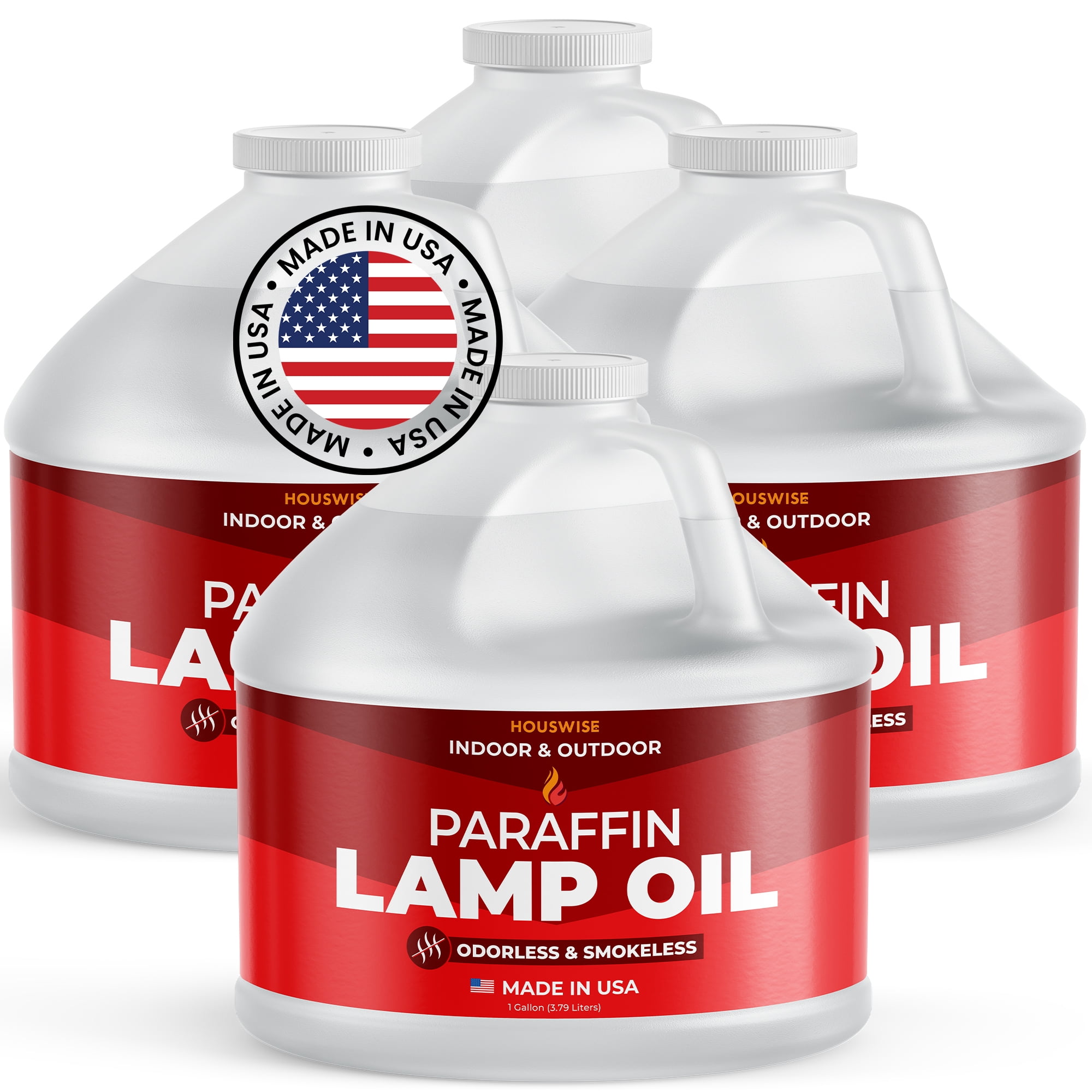 Housewise Liquid Paraffin Lamp Oil for Indoor Use (4 x 1 Gallon ...