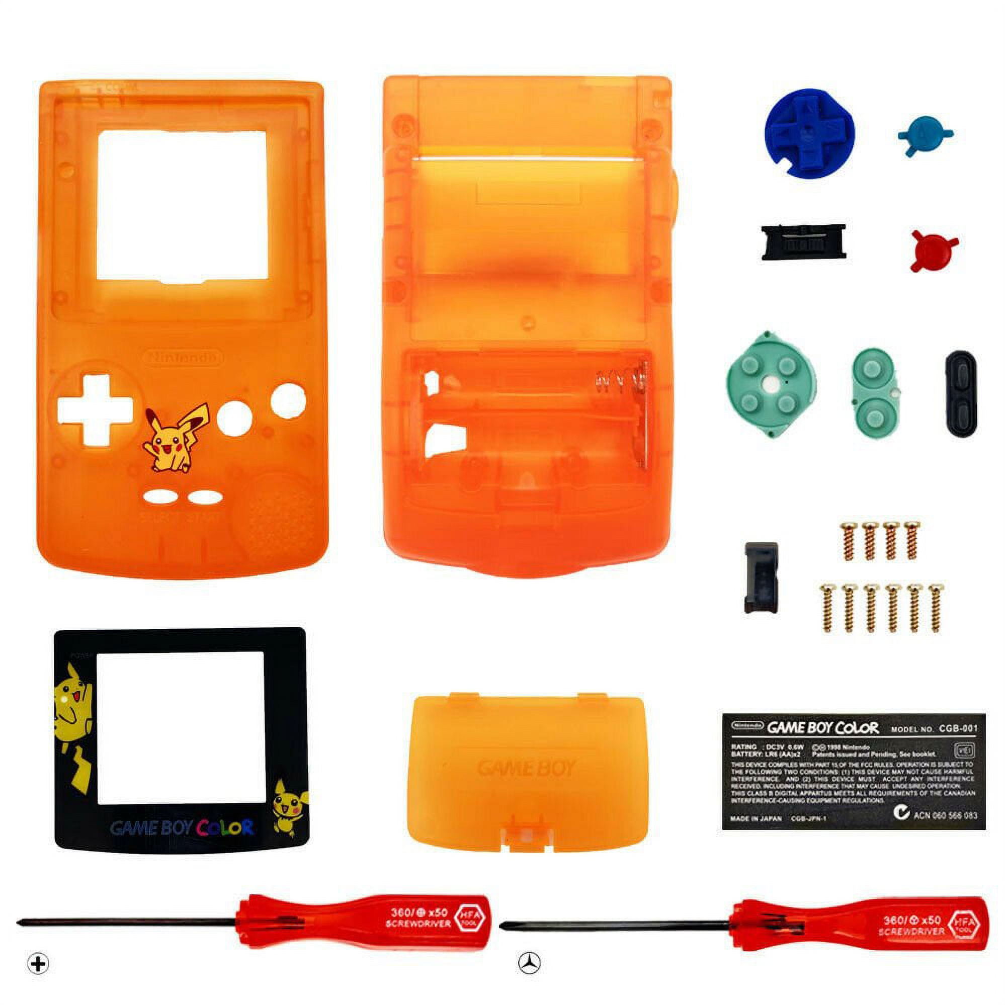 Housing Shell for Nintendo Game Boy Color GBC Replacement Clear Orange ...