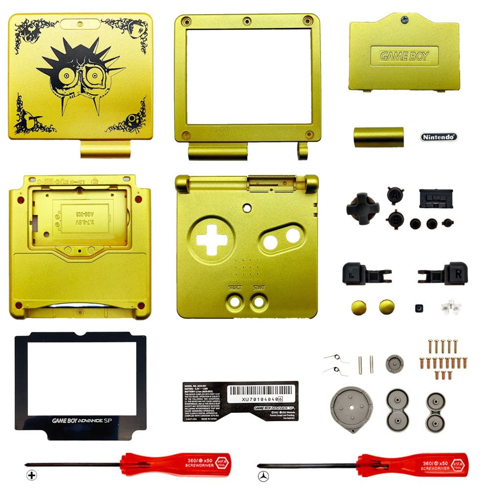 Housing for Nintendo GBA Game Boy Advance SP Shell Gold Zelda Majora's ...