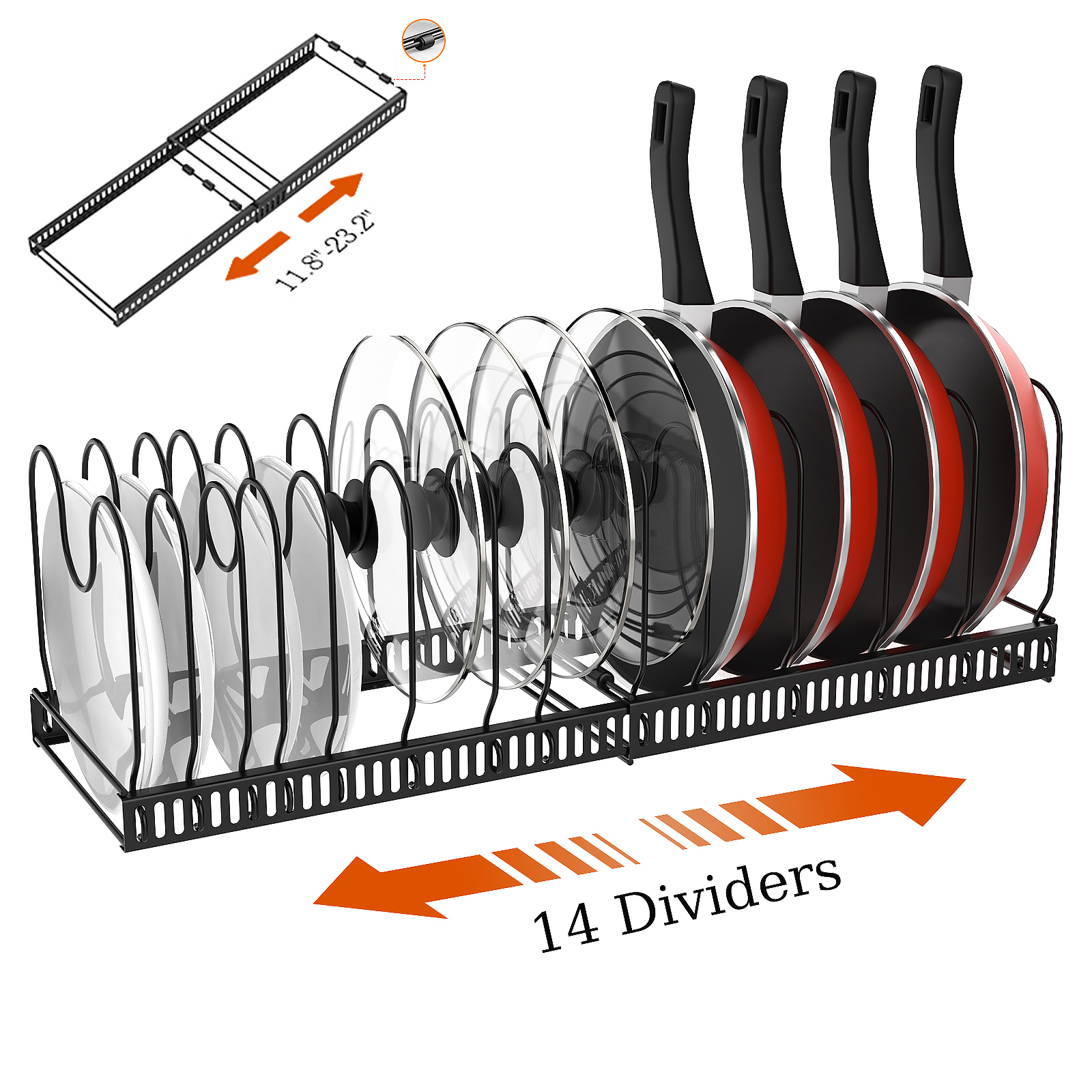pan organizer rack for cabinet, pot rack with 3 diy methods, adjustable ...