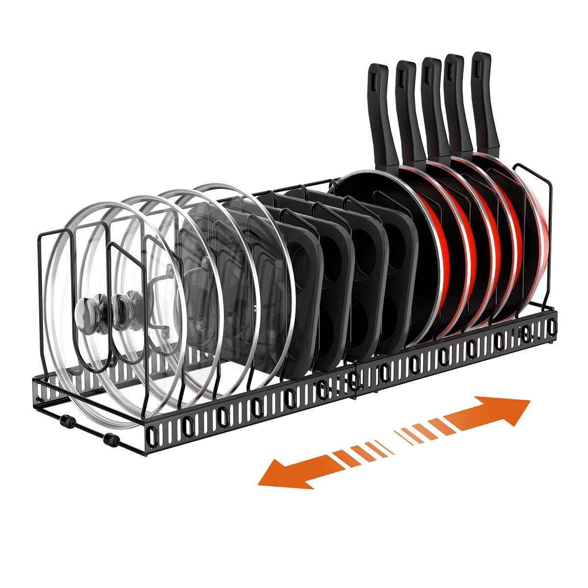 Housolution Pot Lid Organizer, Upgraded Expandable Pot and Pan ...