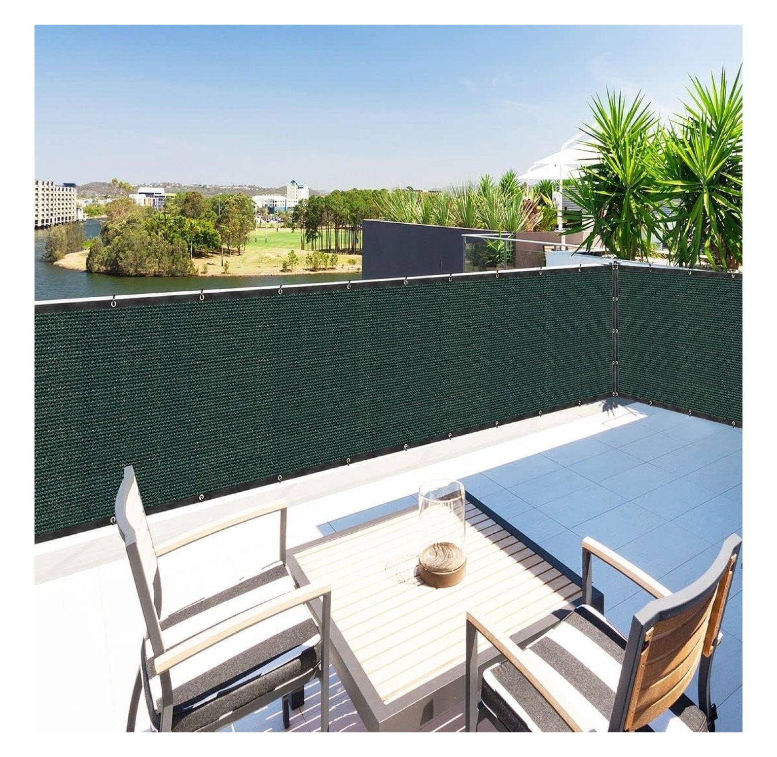 Houssity Green 5' x 6' Balcony Deck Fence Privacy Screen Cover Panel ...