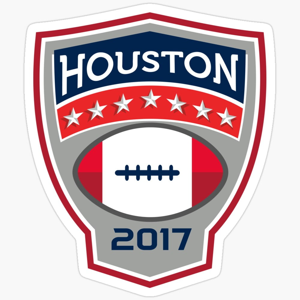 Houston 2017 American Football Big Game Crest Retro Sticker Baseball ...