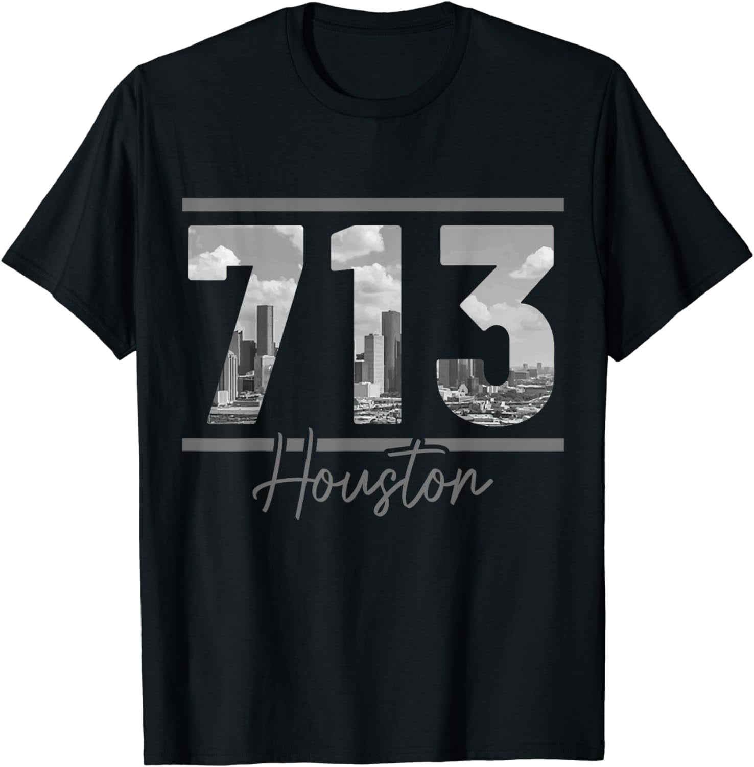 Houston 713 Area Code Skyline Texas Pride Vintage T-Shirt - Walmart.com