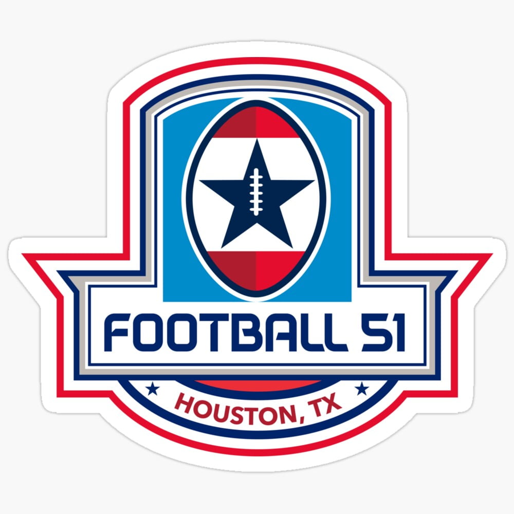 Houston American Football 51 Stars Crest Retro Sticker Baseball Sticker ...