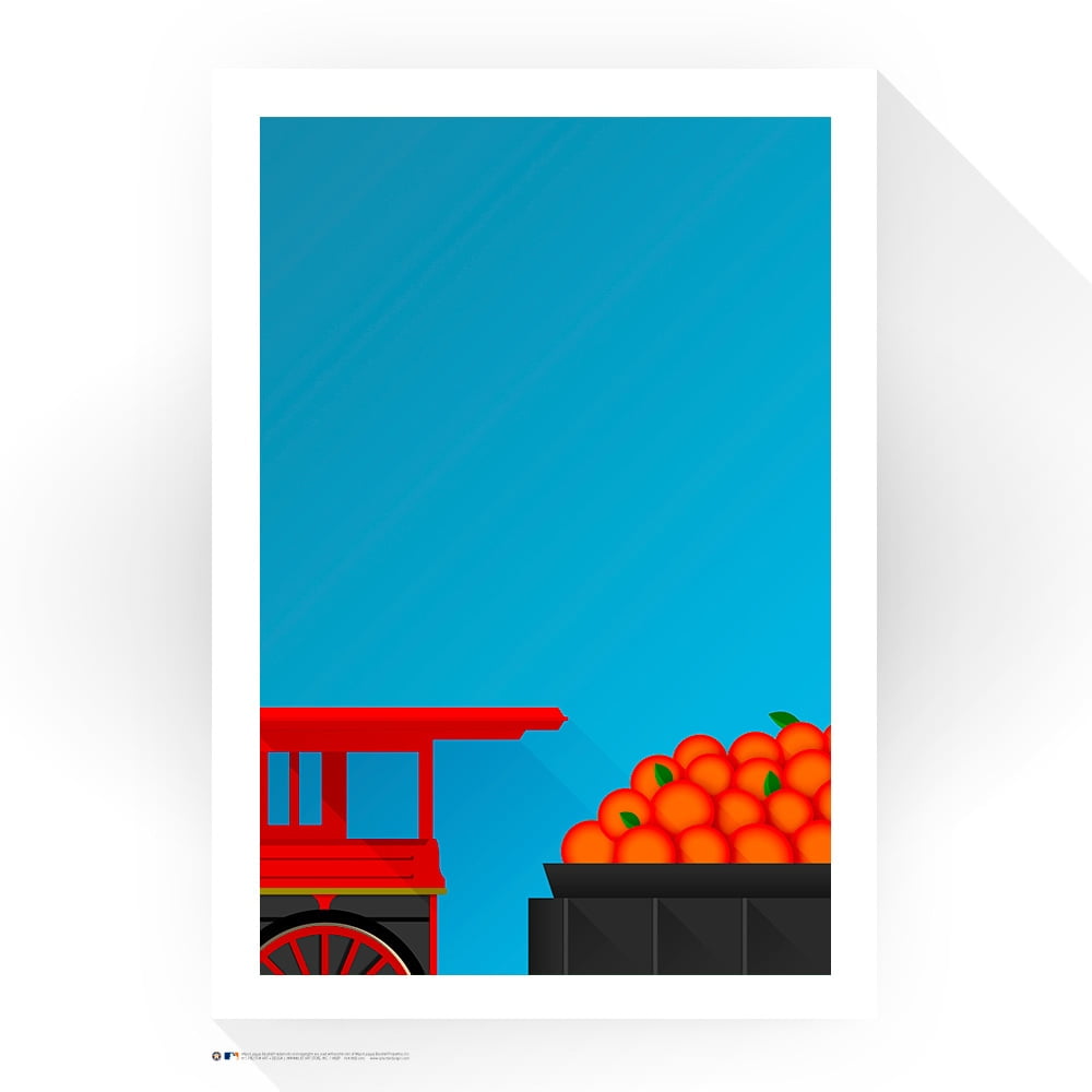 Houston Astros 14" x 20" Minute Maid Park Orange Train Minimalist Art ...