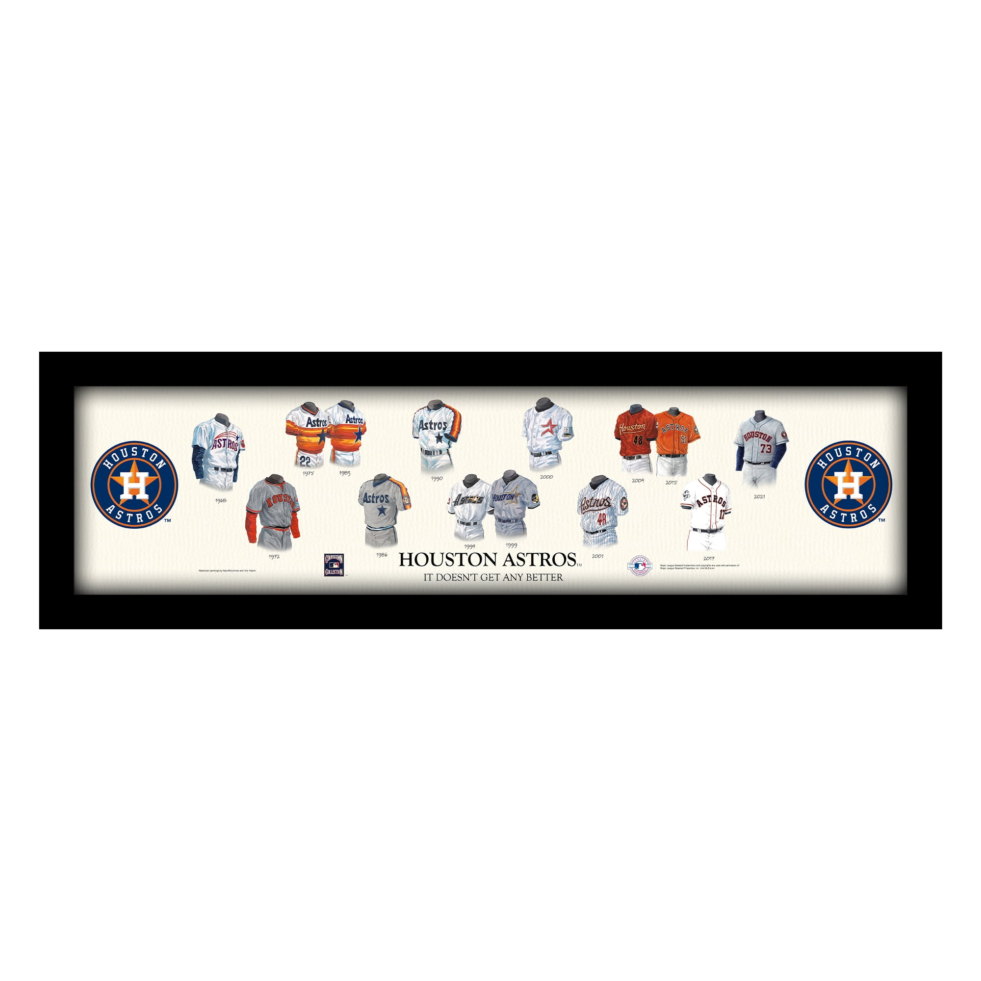 Houston Astros Cooperstown Collection Framed Uniform Heritage Art Print ...