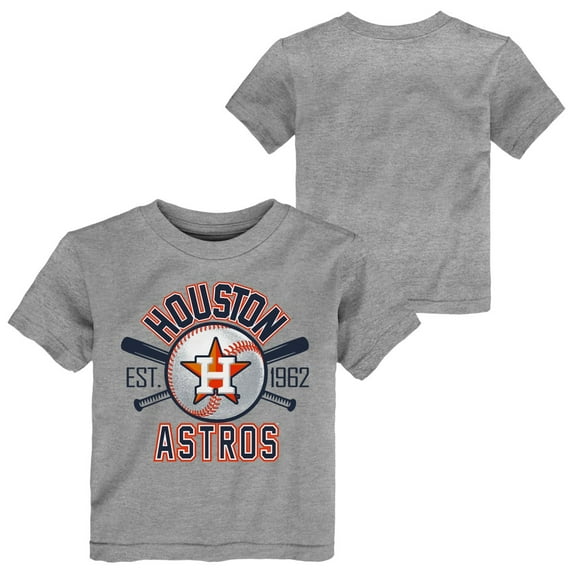 Houston Astros Toddler Grey Color Cotton Short Sleeve Tee Cross-Bats ...