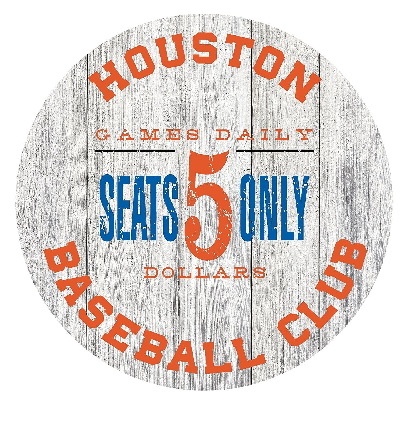 Houston Baseball Club Circle Metal Sign Orange/Blue - 11.75" - Walmart.com