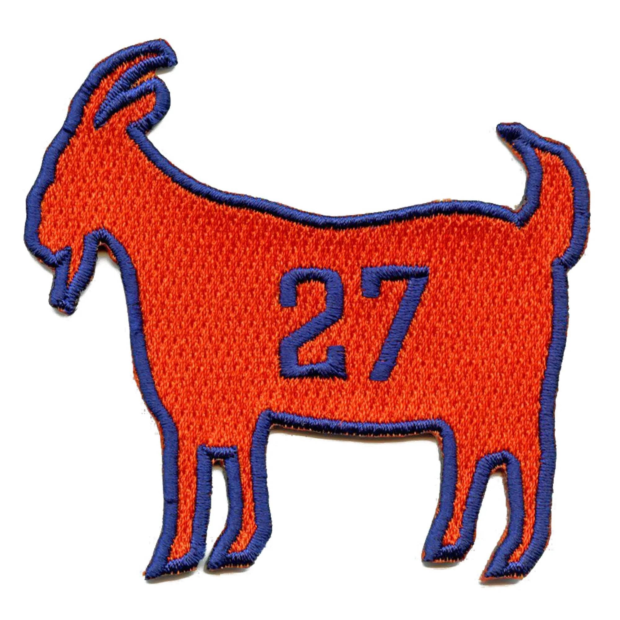 Houston Baseball Goat #27 Patch Orange/Blue Parody Embroidered Iron On ...