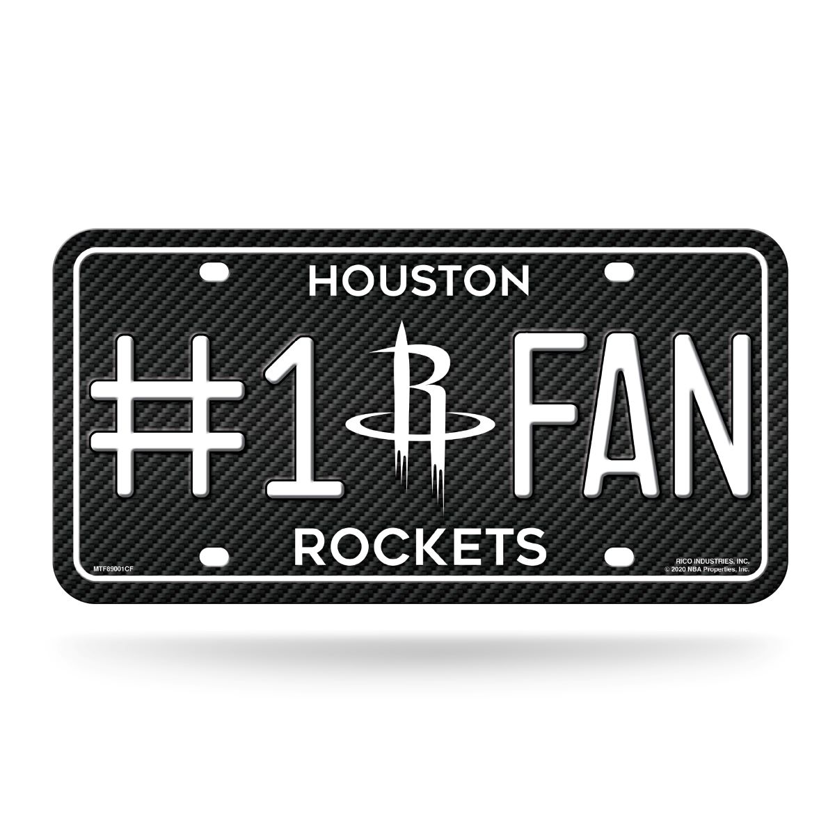 Houston Basketball Rockets #1 Fan Carbon Fiber Design Metal License ...
