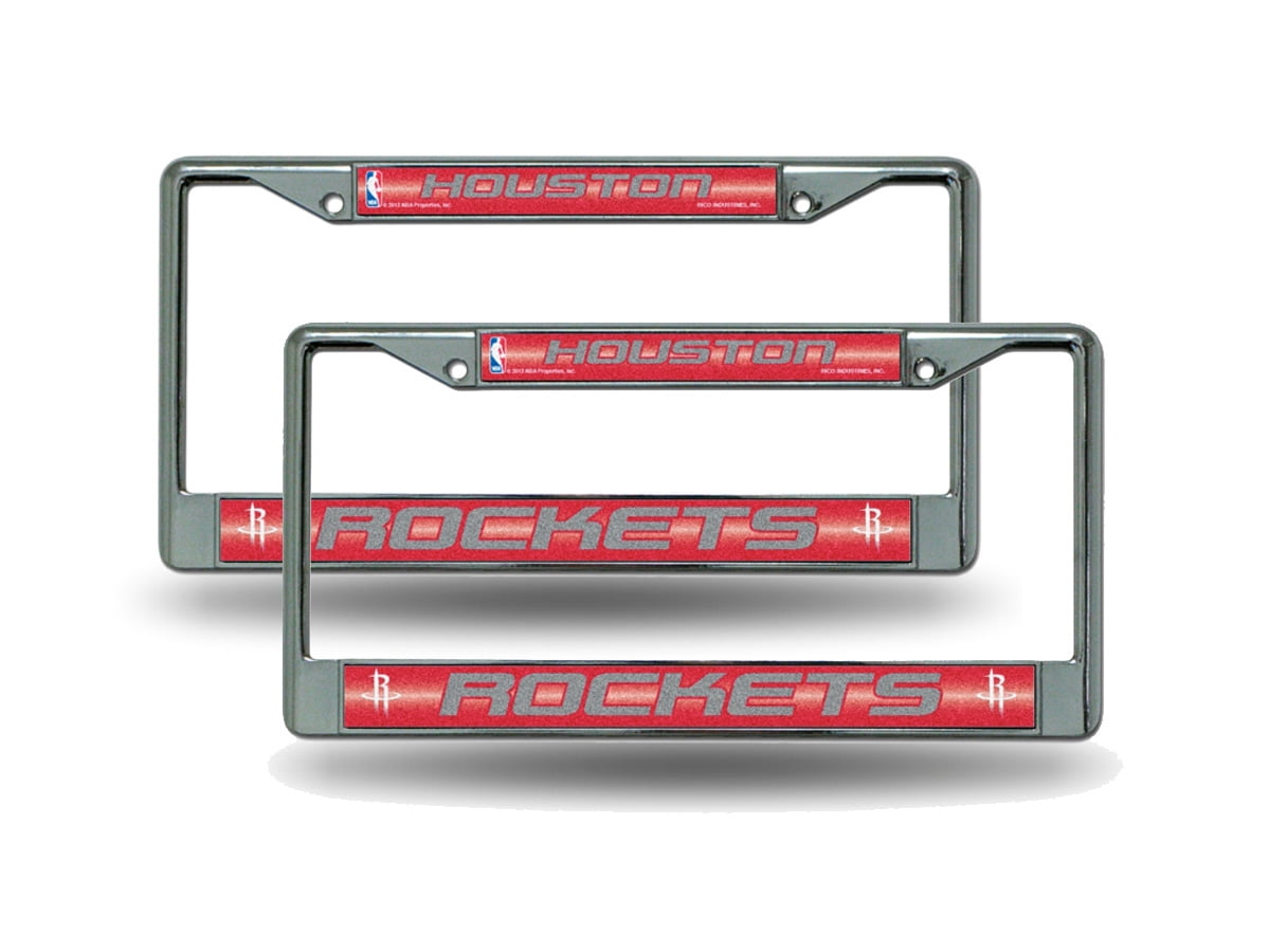 Houston Basketball Rockets Chrome Metal (2) Sparkly Sparkly Glitter ...