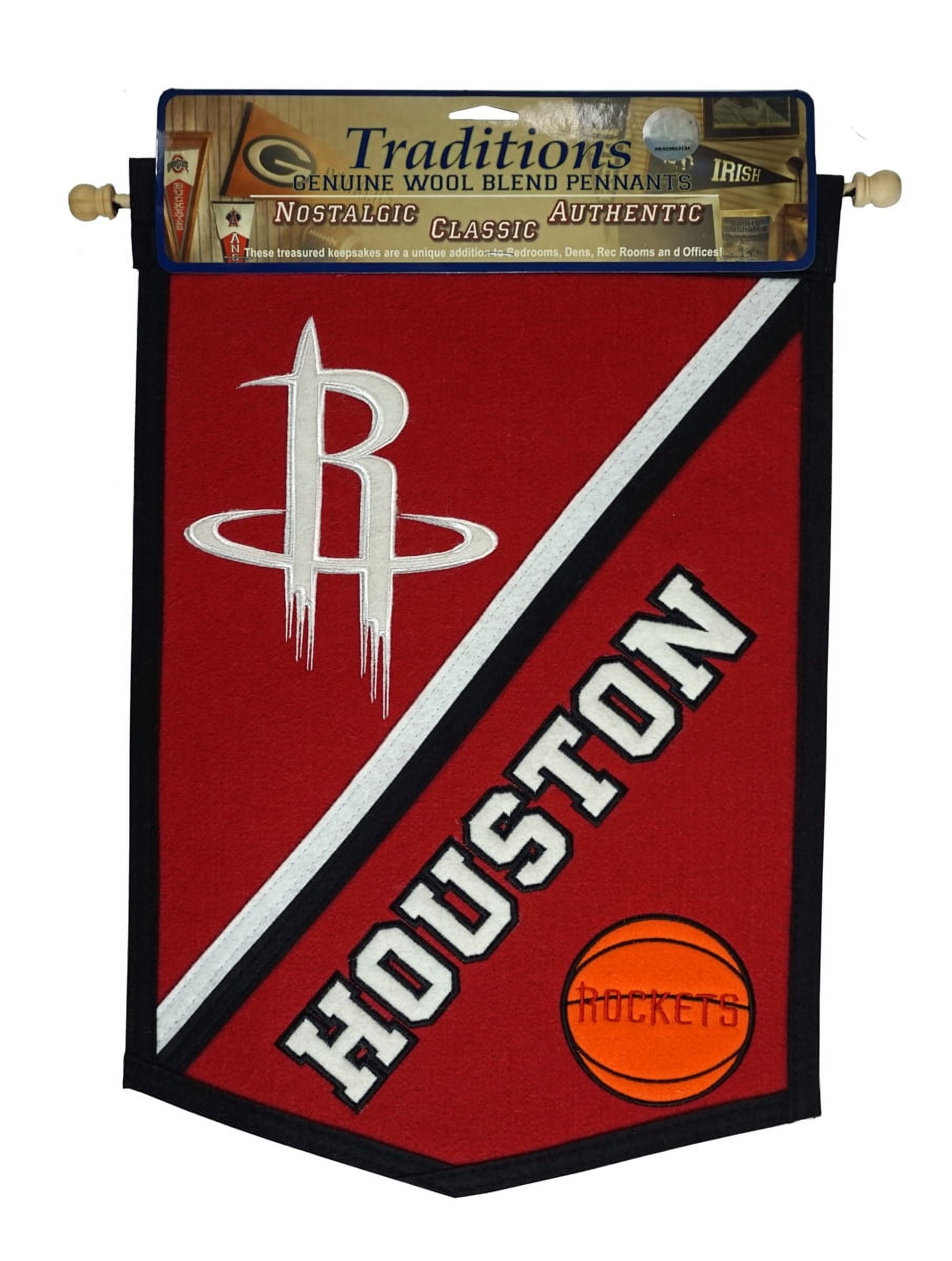 Houston Basketball Rockets Embroidered Wool Traditions 12x18 Mini ...