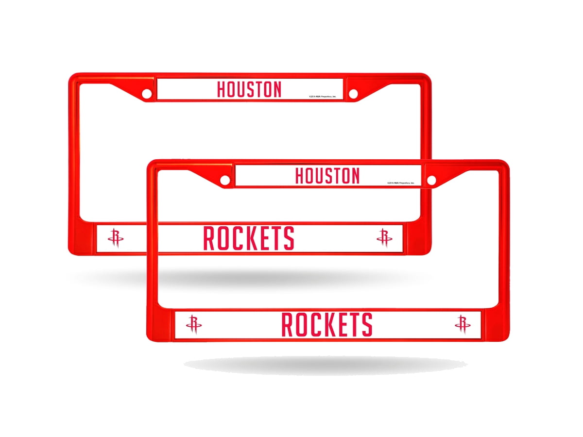 Houston Basketball Rockets Red Painted Chrome Metal License Plate Frame ...