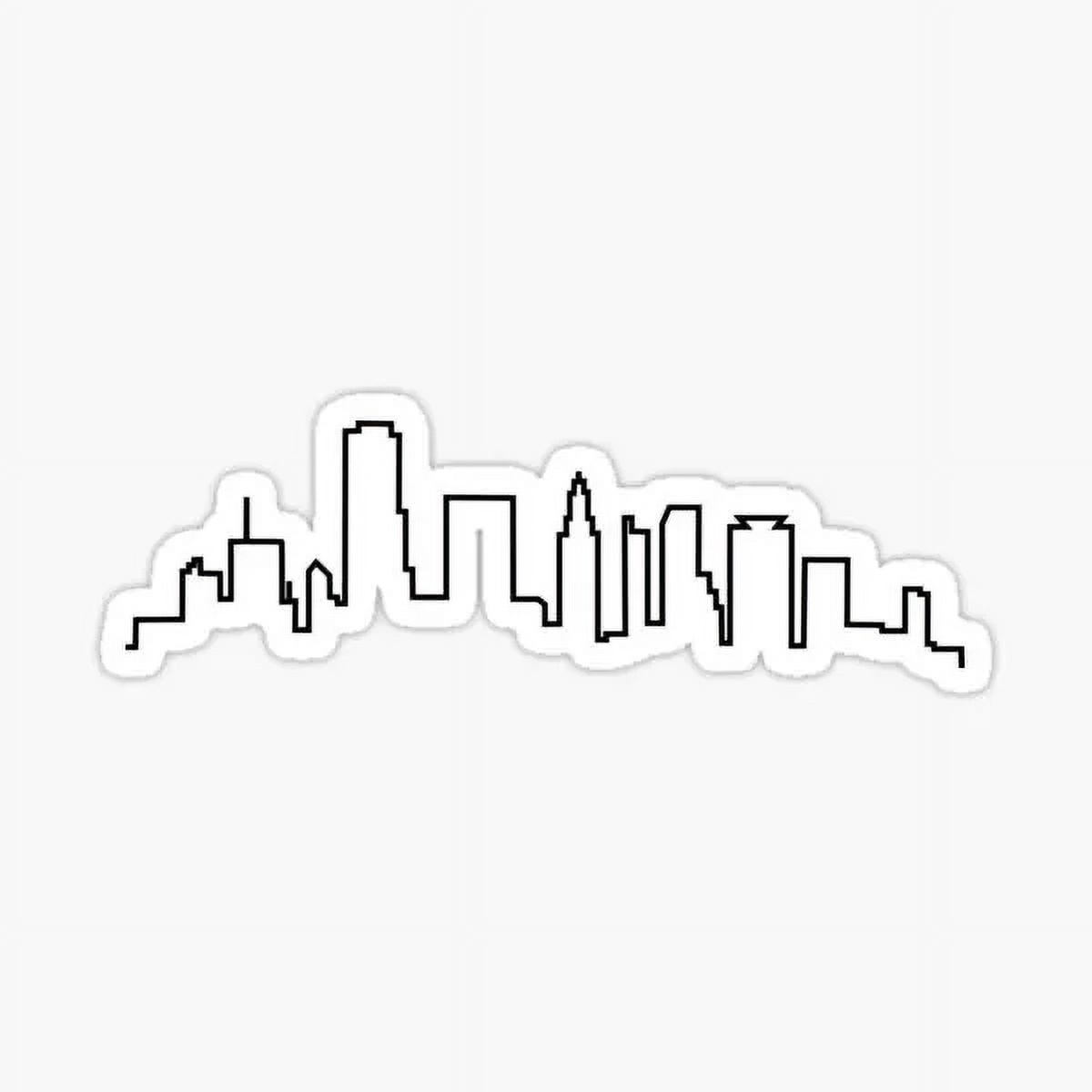 Houston City Texas Hometown Travel Line Art Skyline Sticker Laptop ...