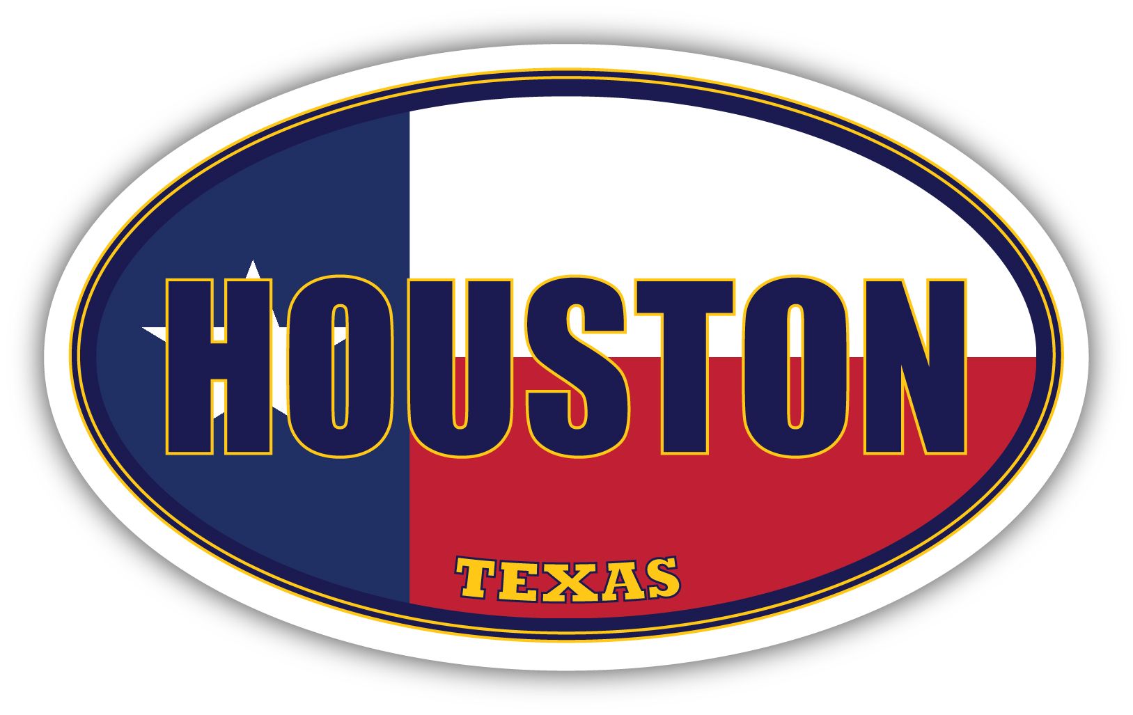 Houston City Texas State Flag | TX Flag Harris County Oval State Colors ...