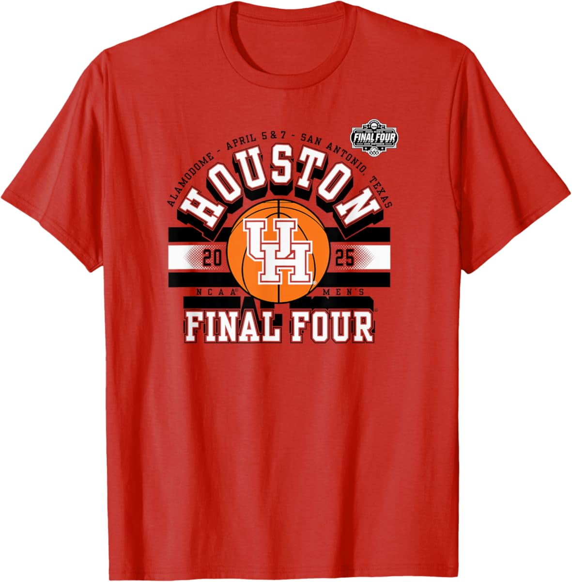 Houston Cougars Final Four 2025 Men'S Arch Red Vintage T-Shirt ...