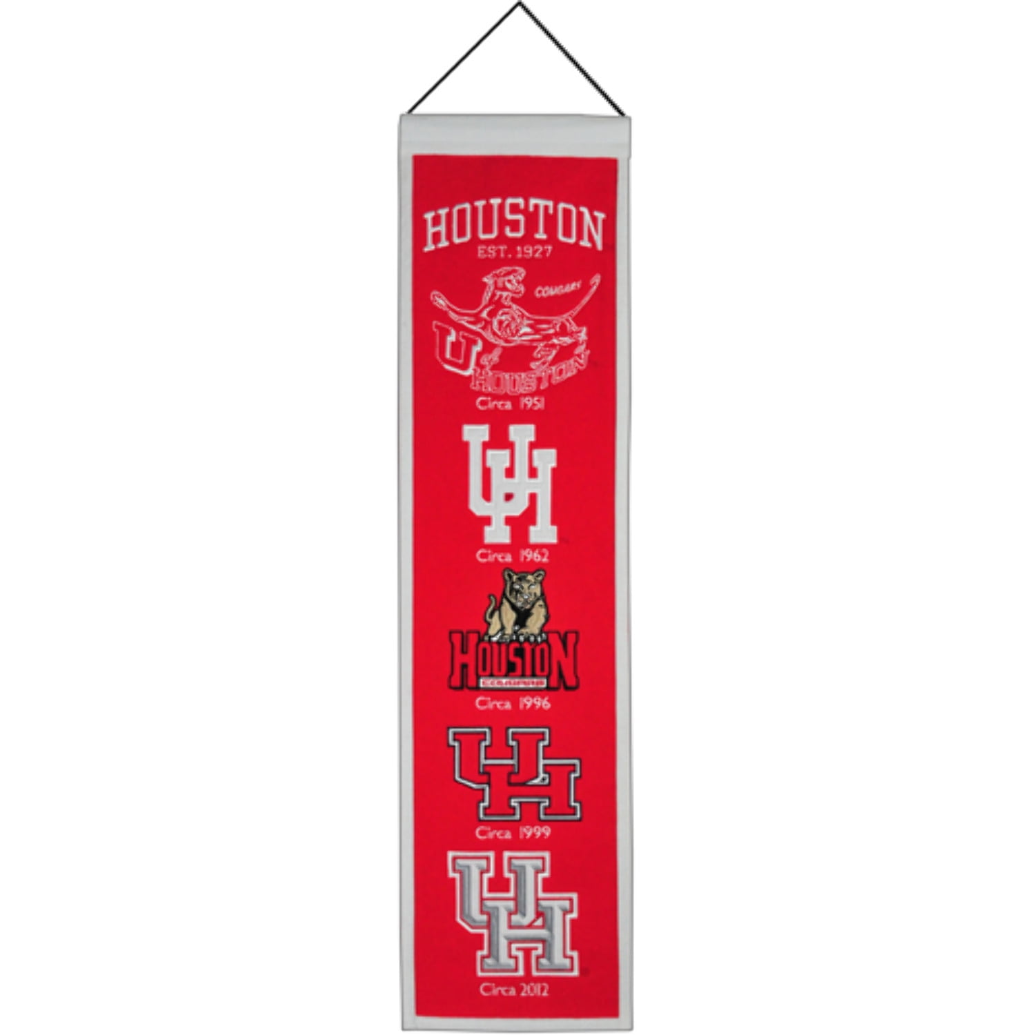 Houston Cougars Logo Evolution Heritage Banner - Walmart.com