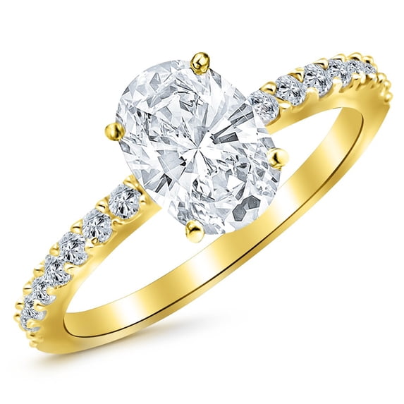 Houston Diamond District 0.8 Ctw 14K Yellow Gold Classic Side Stone ...