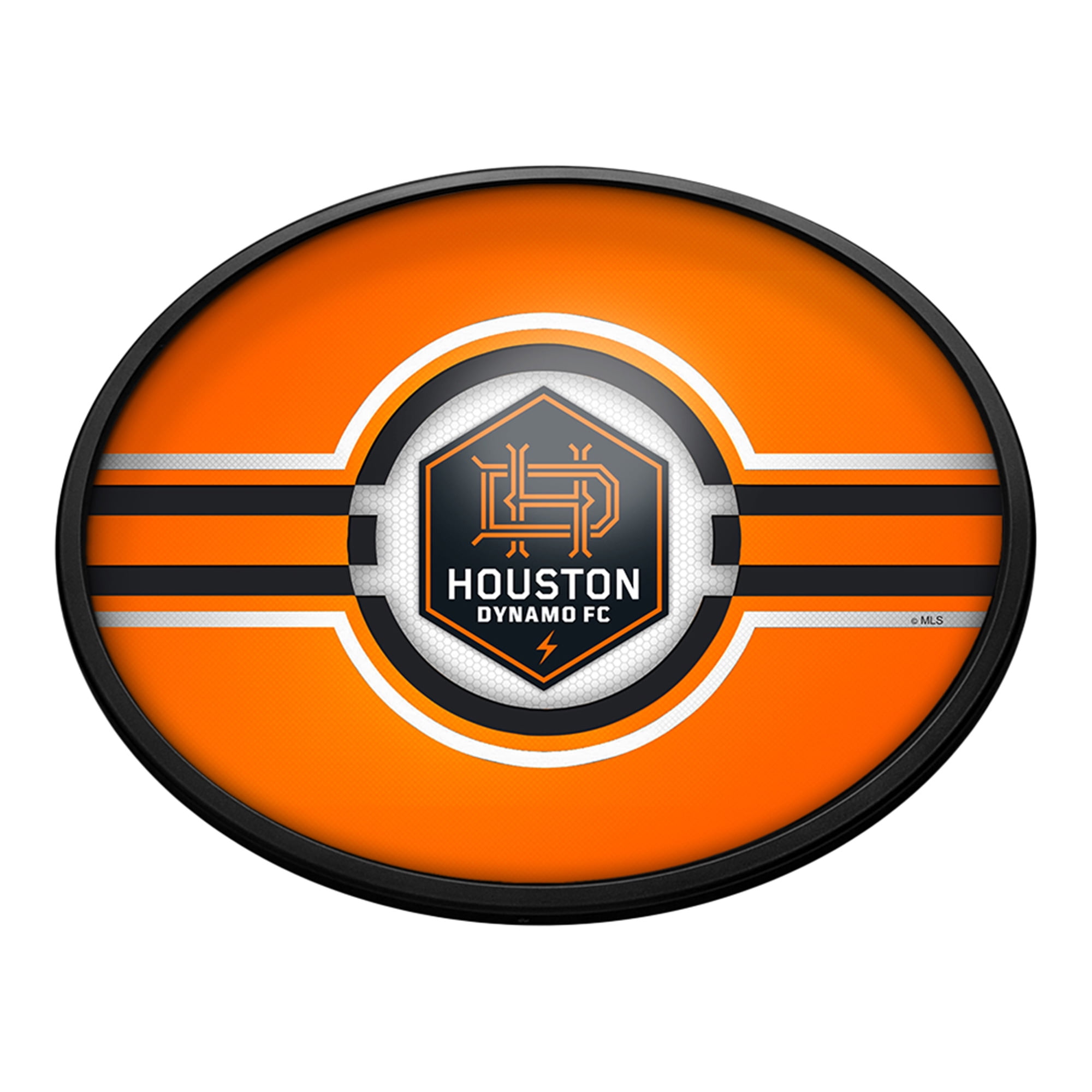 Houston Dynamo FC 18'' x 14'' Slimline Illuminated Striped Oval Wall ...