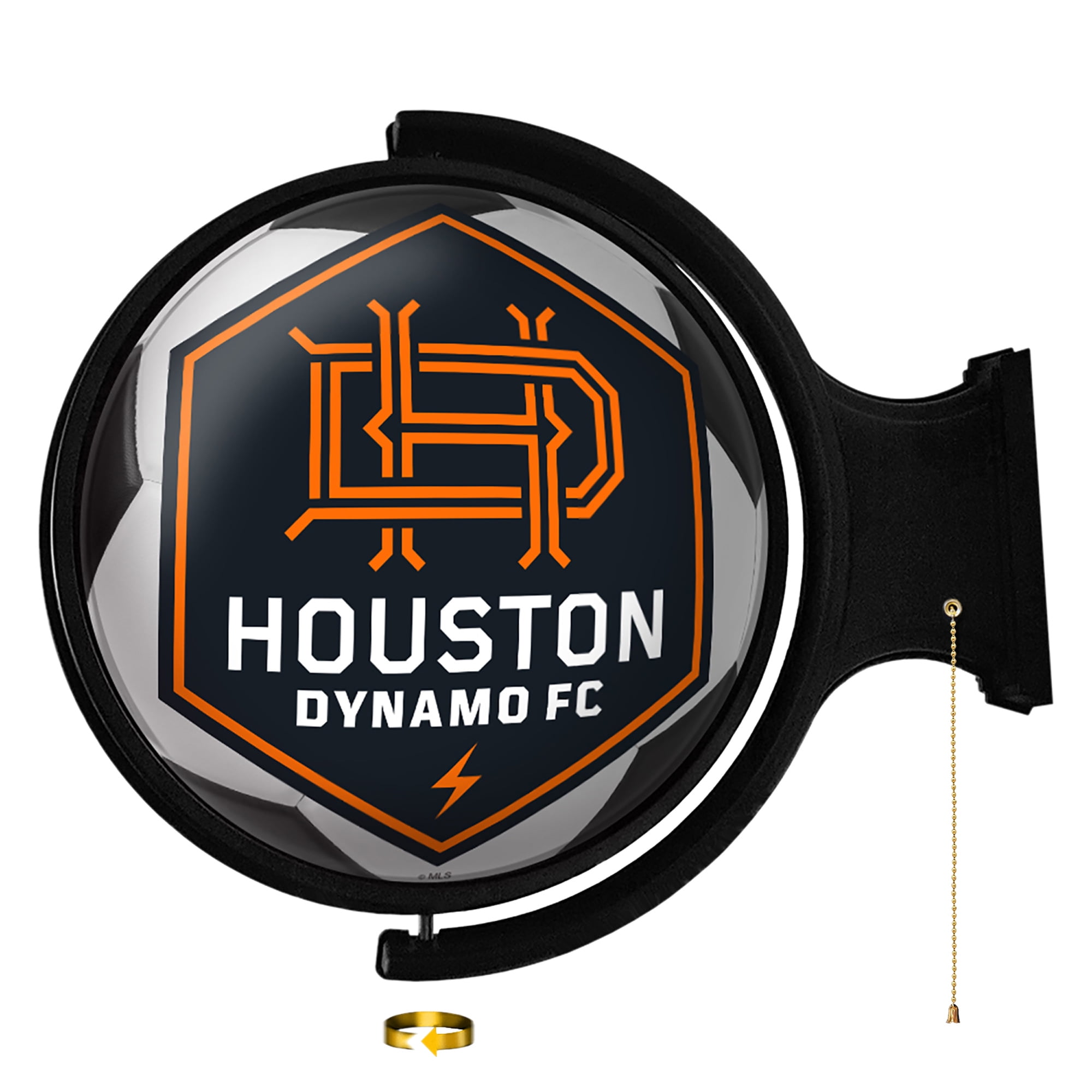 Houston Dynamo FC 21'' x 23'' Rotating Lighted Soccer Ball Wall Sign ...