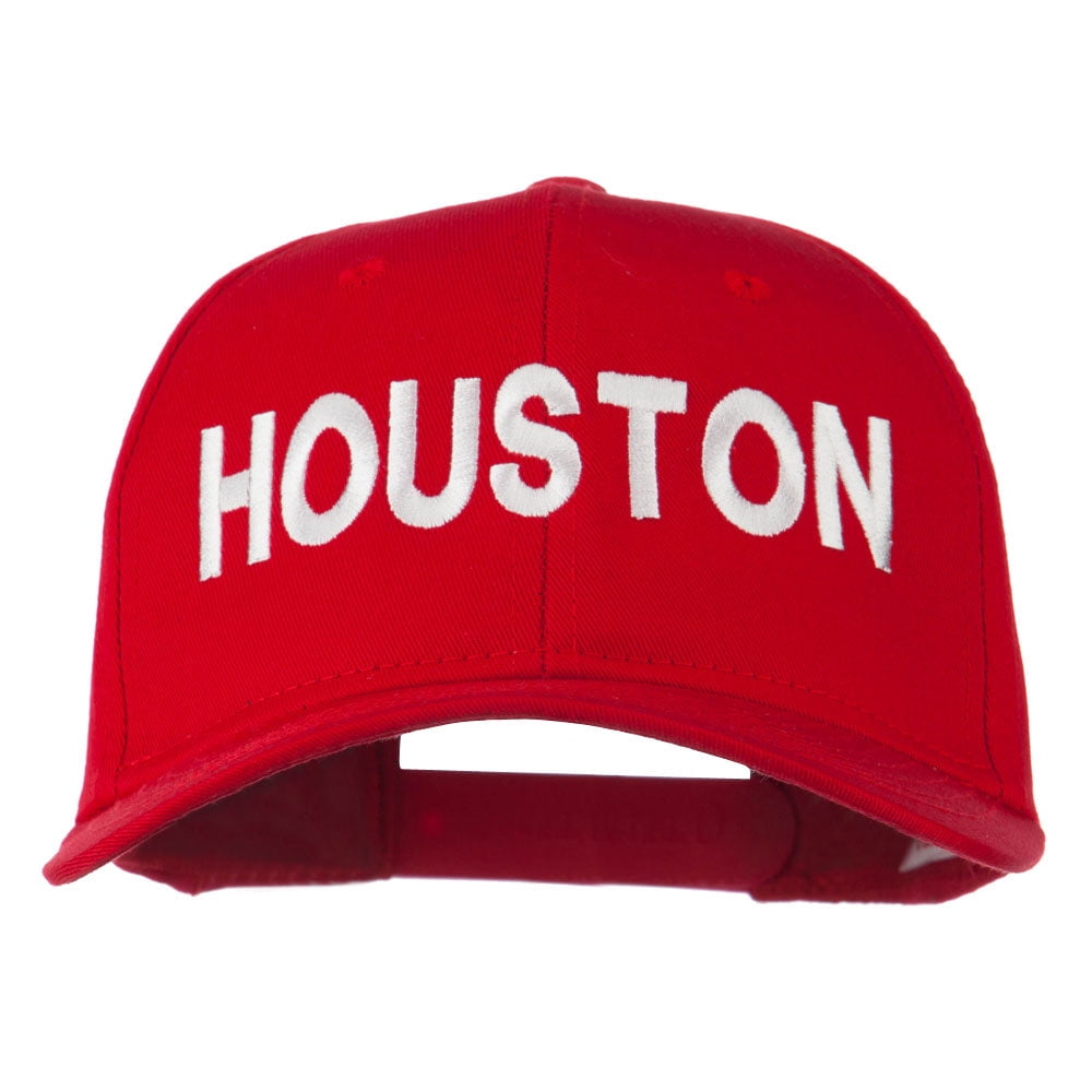 Houston Embroidered Cotton Twill Snapback Cap - Red OSFM - Walmart.com