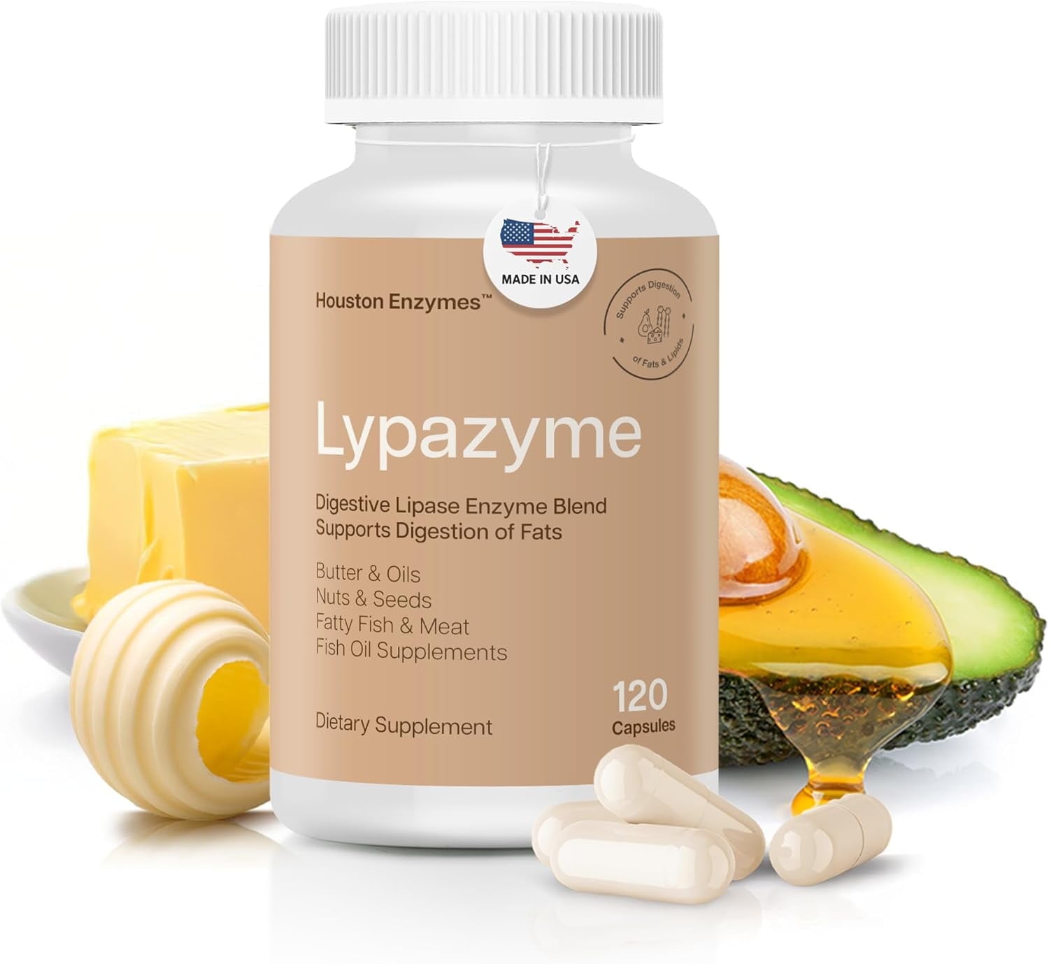 Houston Enzymes Lypazyme – Digestive Enzymes for Fat Digestion with ...