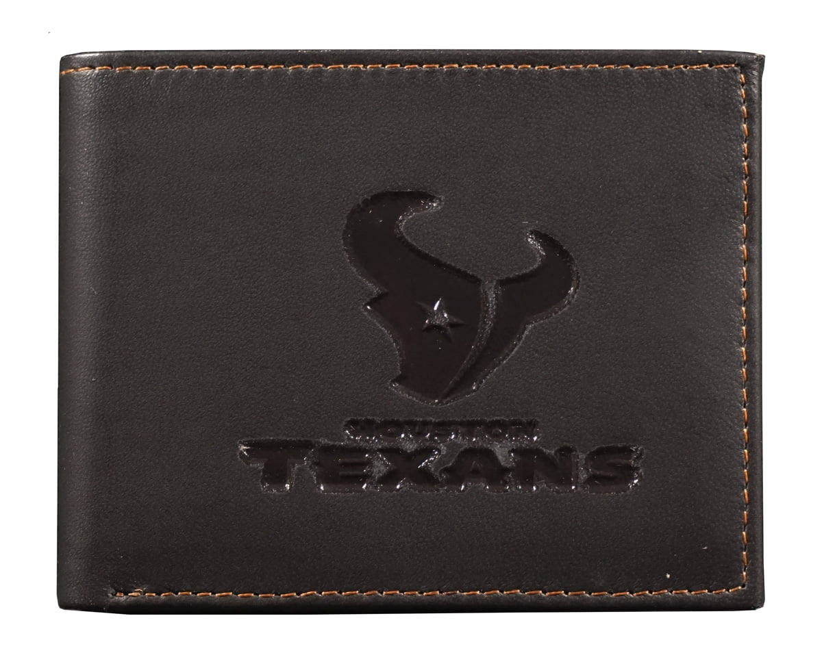 Houston Football Texans Genuine Brown Leather Passcase Bifold Wallet ...