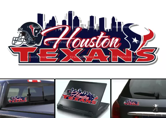 Houston Houston Football Team Sticker Decal Skyline Car Truck Window ...