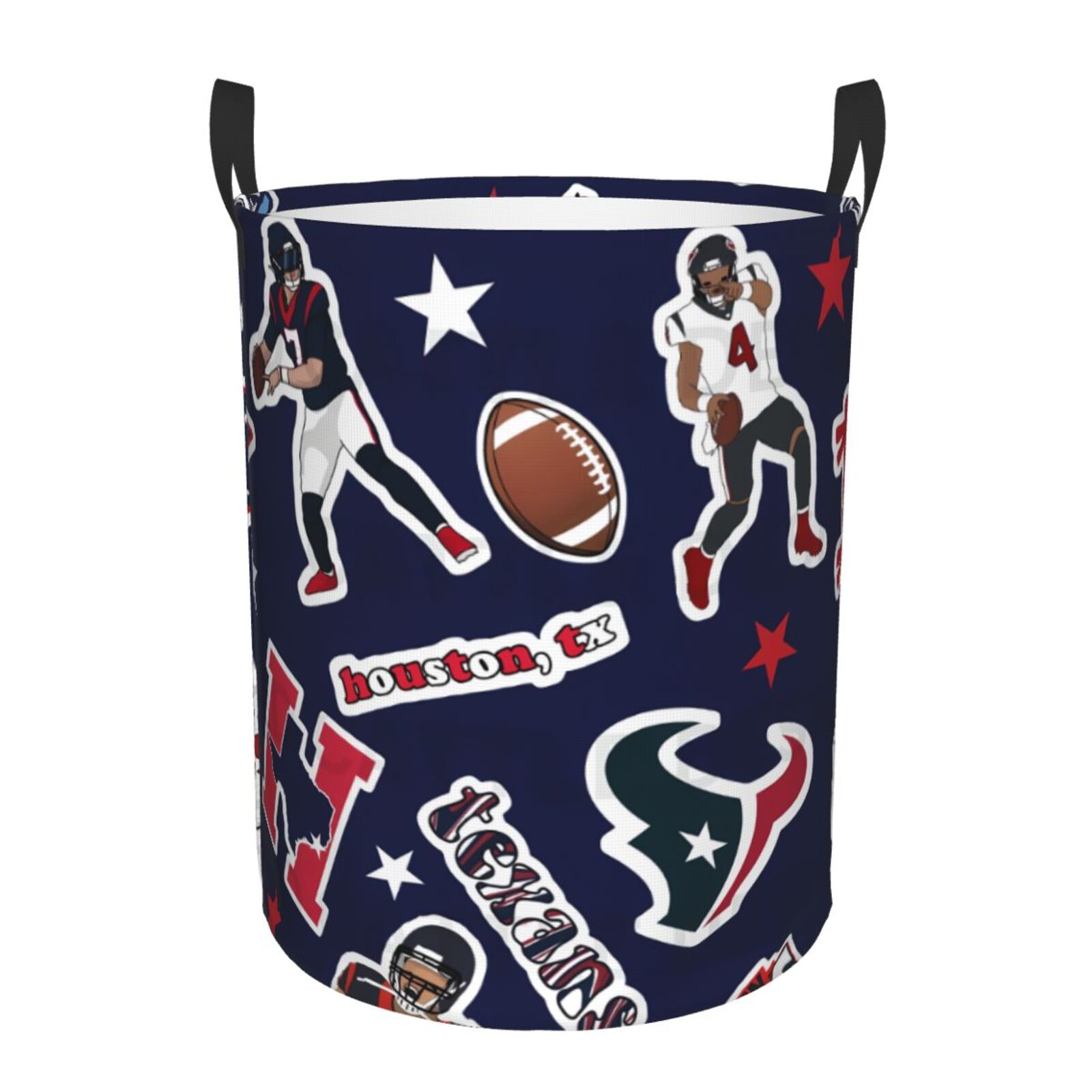 Houston Large Round Laundry Basket Football Team Theme Storage Basket ...