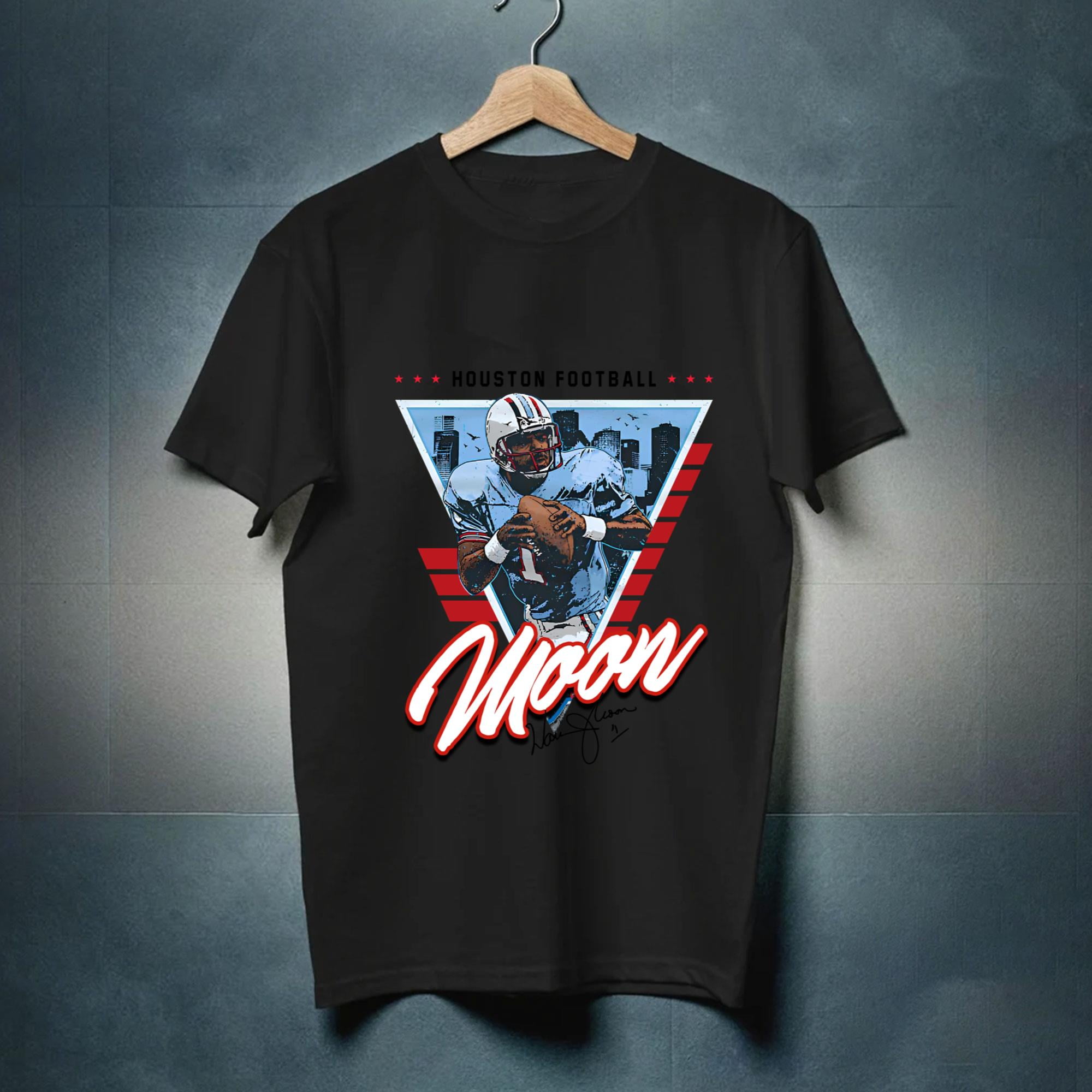 Houston Oilers Warren Moon Player Signature Triangle Shirt - Walmart.com